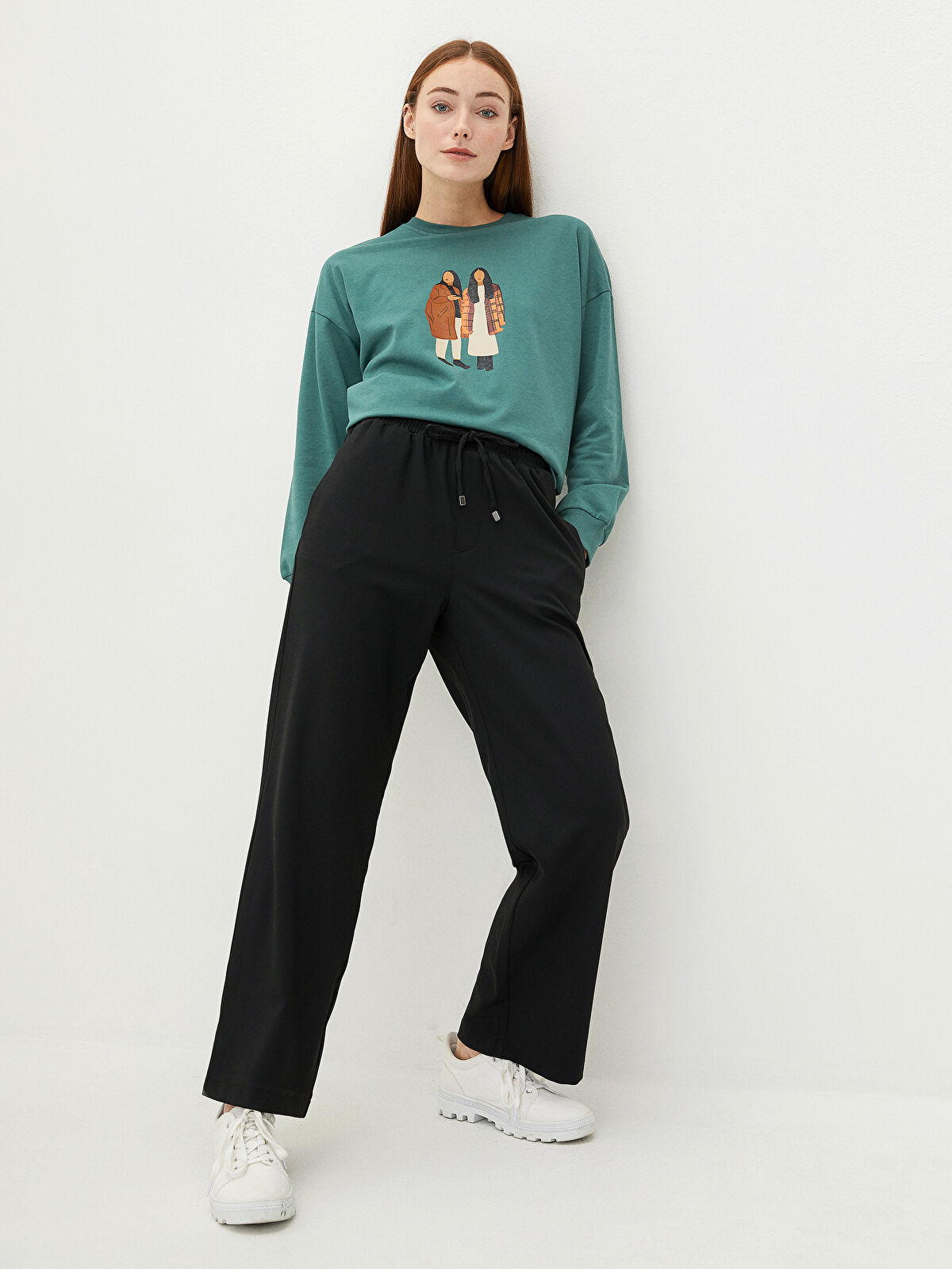 MODEST Beli Lastikli Rahat Kalıp Kadın Palazzo Pantolon