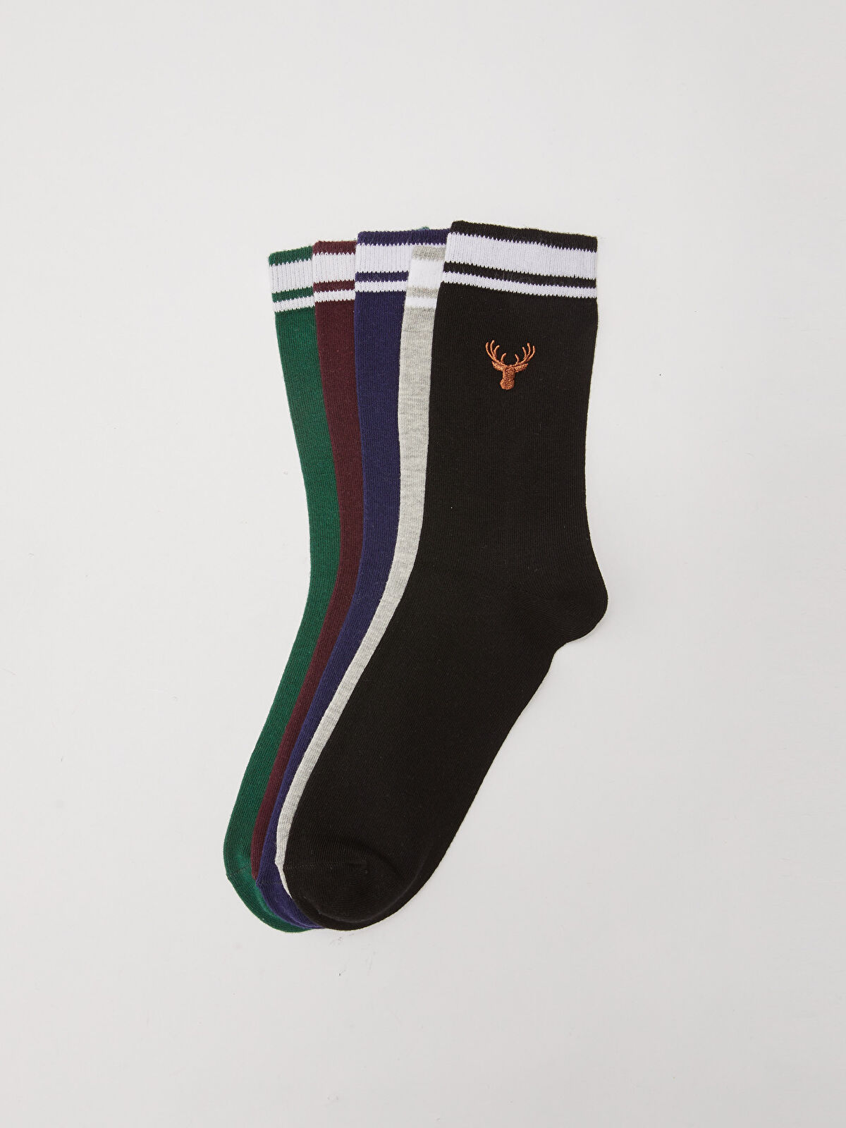 Nakışlı Erkek Soket Çorap 5'li