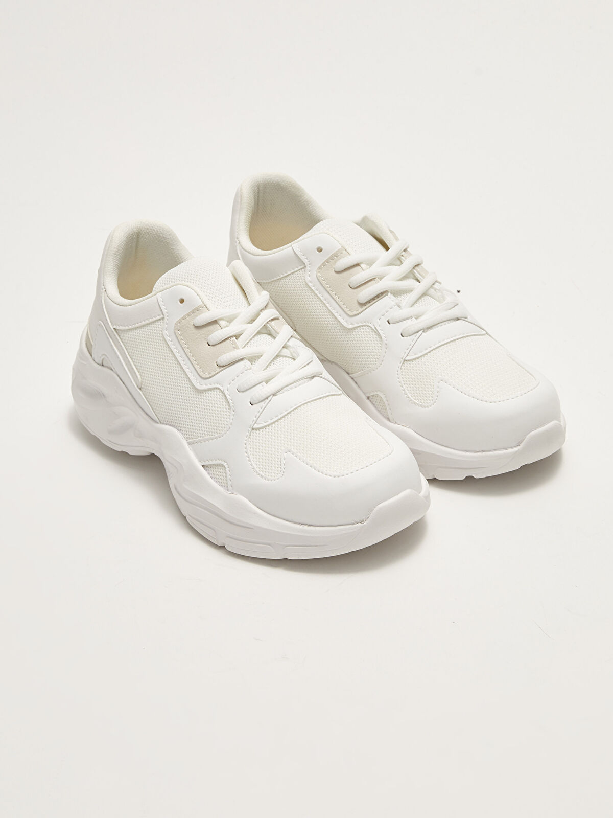 File Detaylı Bağcıklı Kalın Taban Kadın Spor Ayakkabı