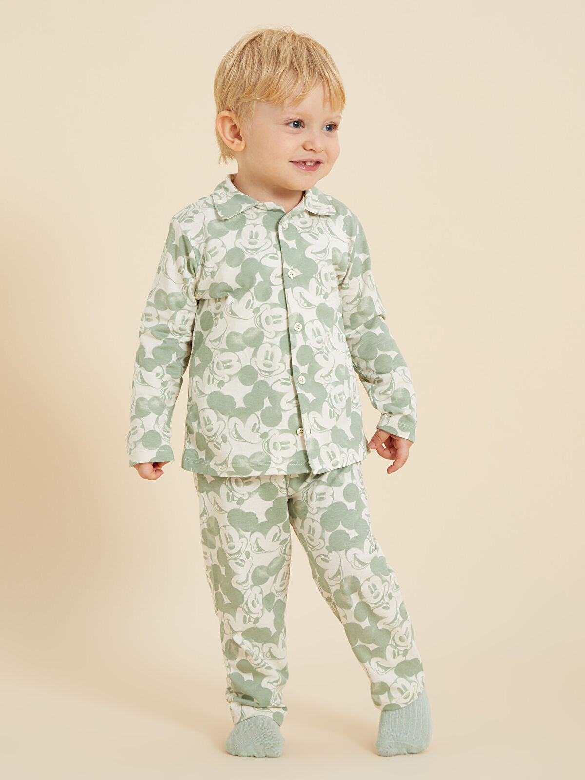 Mickey Mouse Kardeş Ürünler Erkek Bebek Pijama Takımı