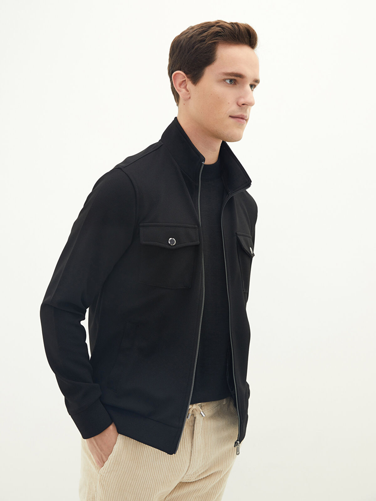 LCW VISION Slim Fit Dik Yaka Erkek Hırka