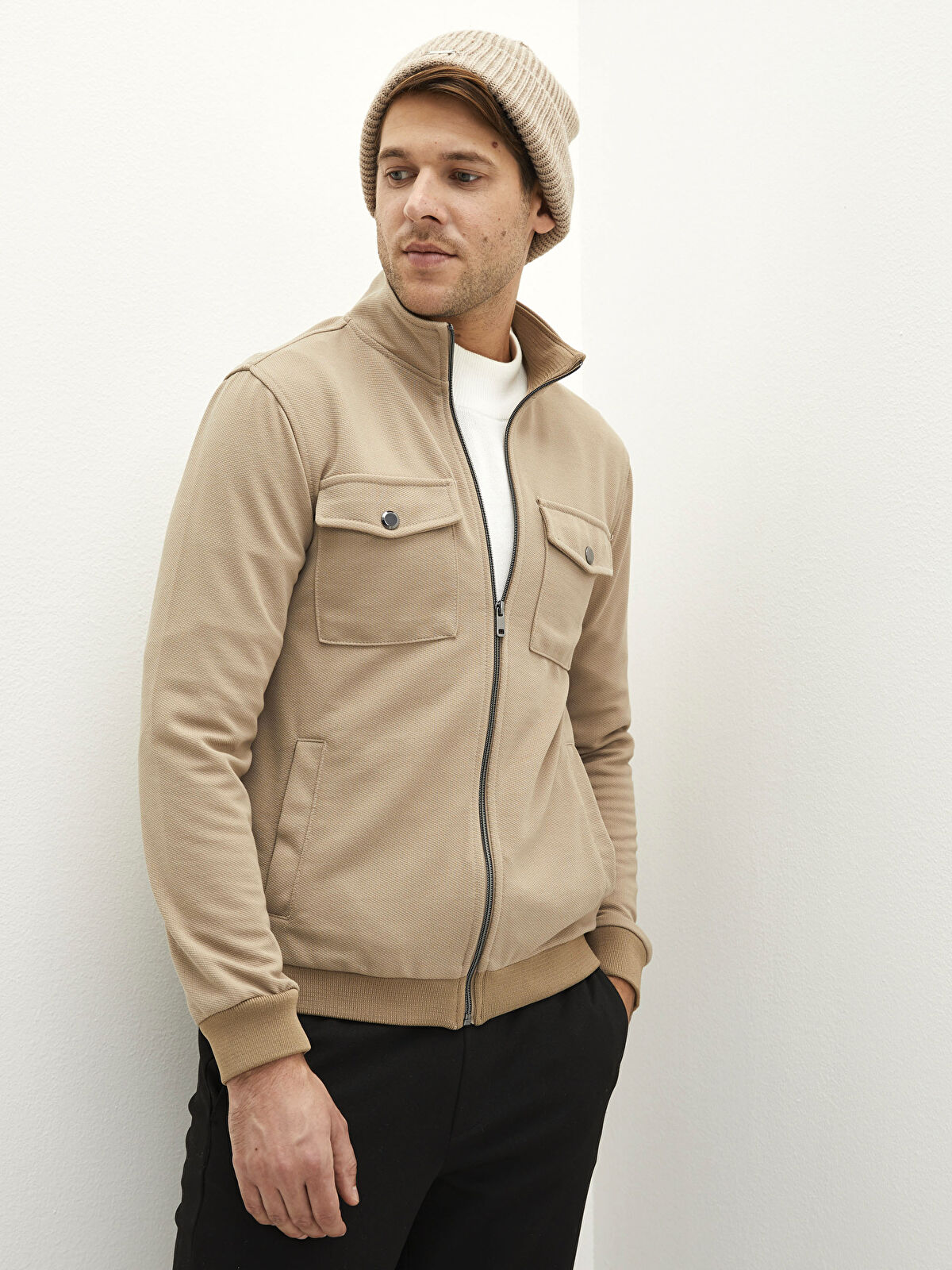 LCW VISION Slim Fit Dik Yaka Erkek Hırka