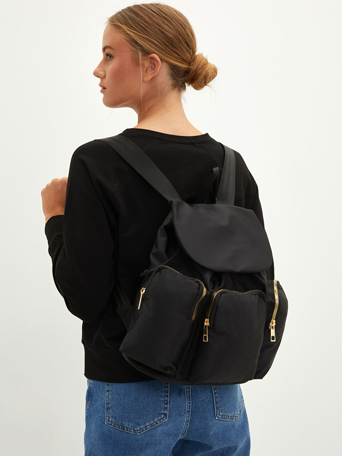 Paraşüt Kumaş Kadın Sırt Çantası