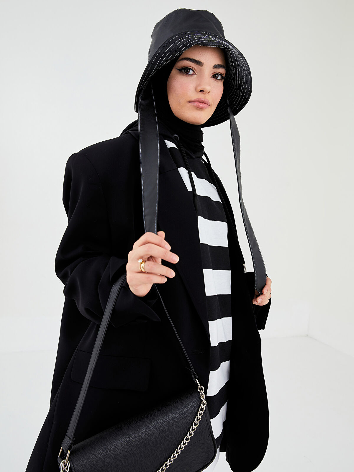 Deri Görünümlü Ek Küçük Çantalı Kadın Baget Çanta