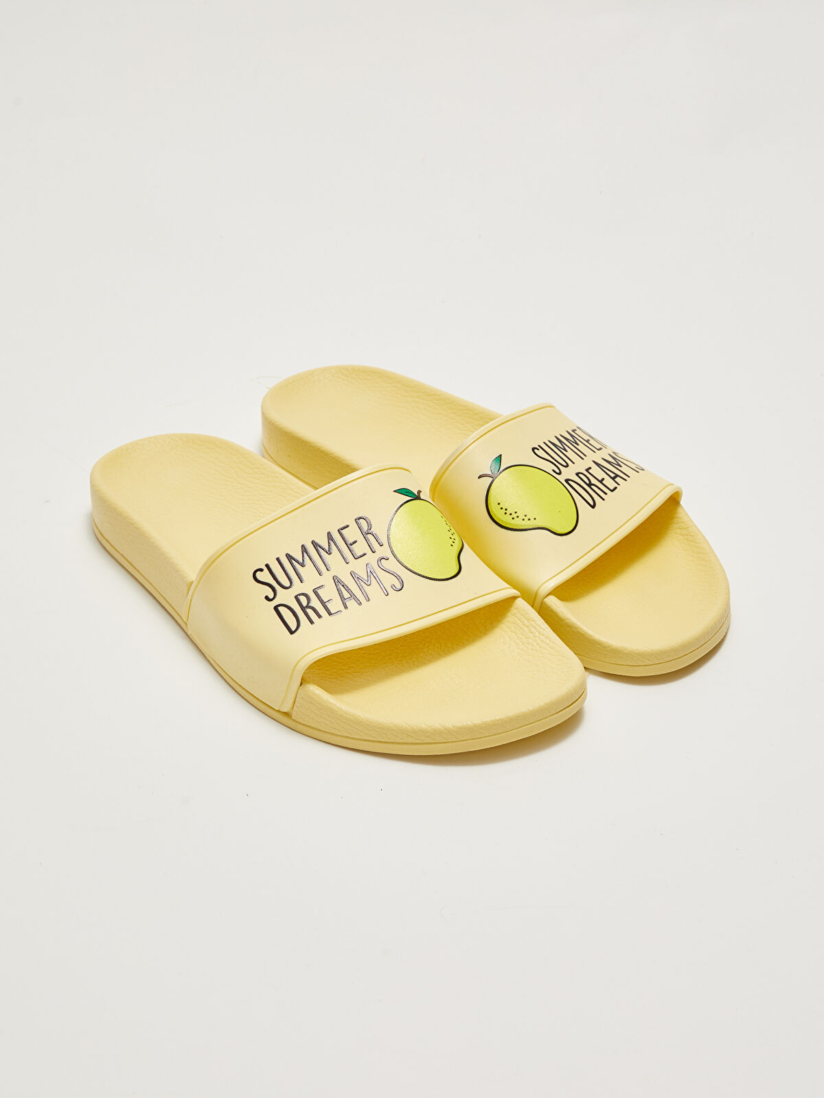 Slogan Baskılı Tek Bantlı Kadın Terlik