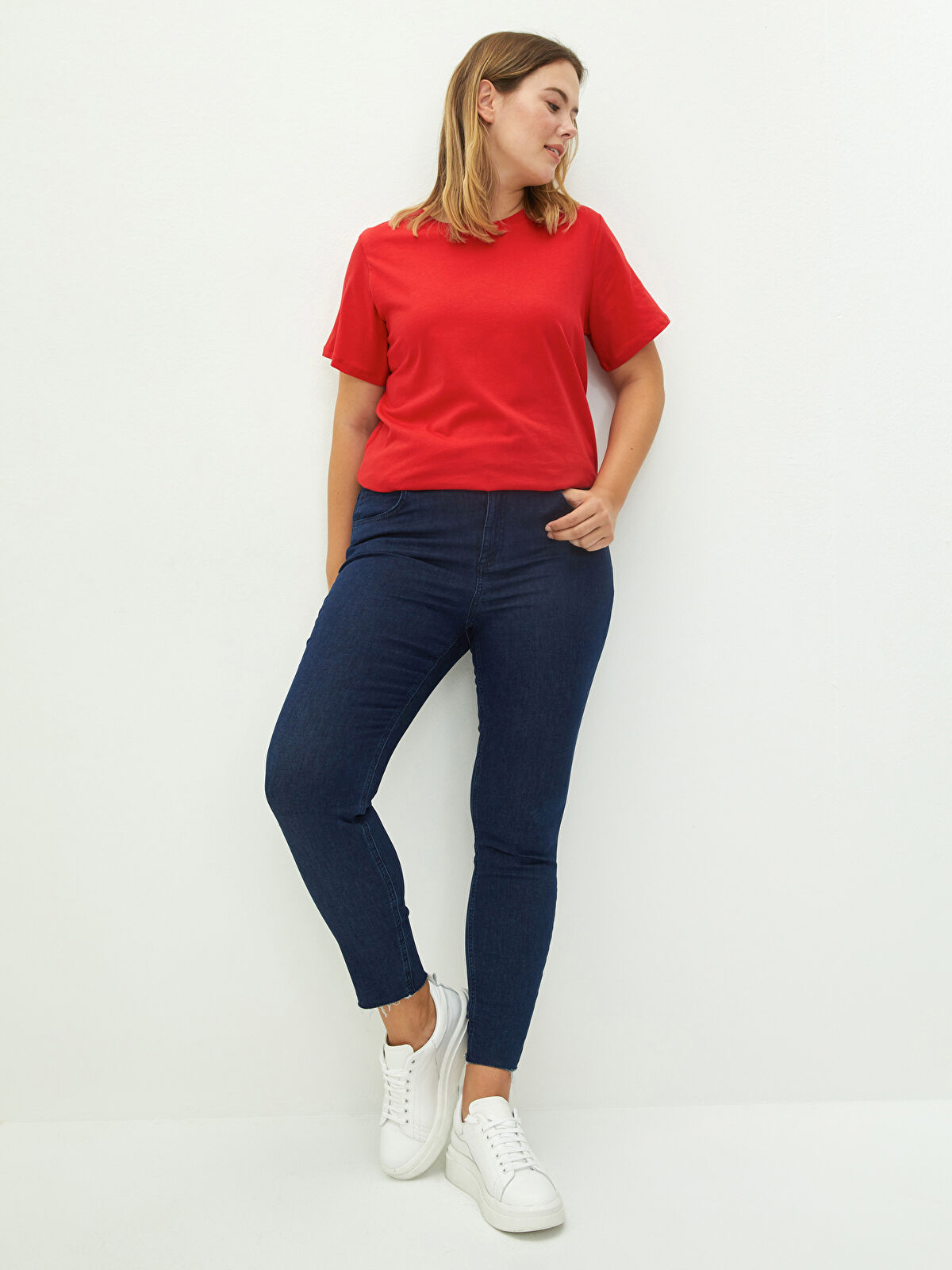 Büyük Beden Normal Bel Skinny Fit Cep Detaylı Kadın Rodeo Jean Pantolon