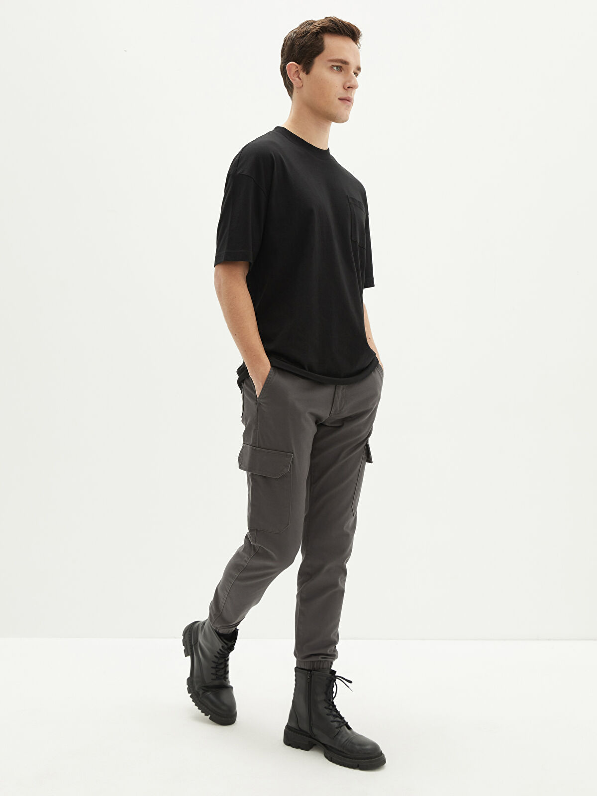 LCW CASUAL Slim Fit Gabardin Erkek Kargo Pantolon