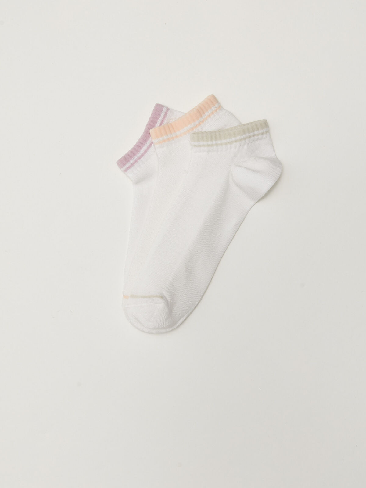 LCW DREAM Renk Bloklu Kadın Patik Çorap 3'lü Paket