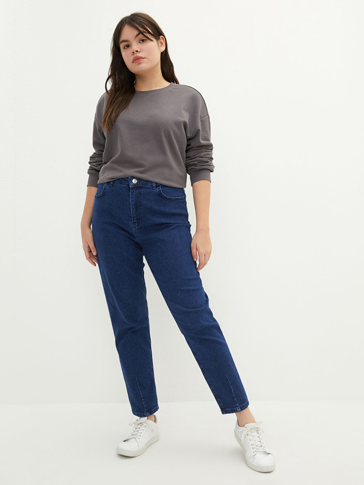 Büyük Beden Standart Fit Cep Detaylı Rodeo Kadın Jean Pantolon