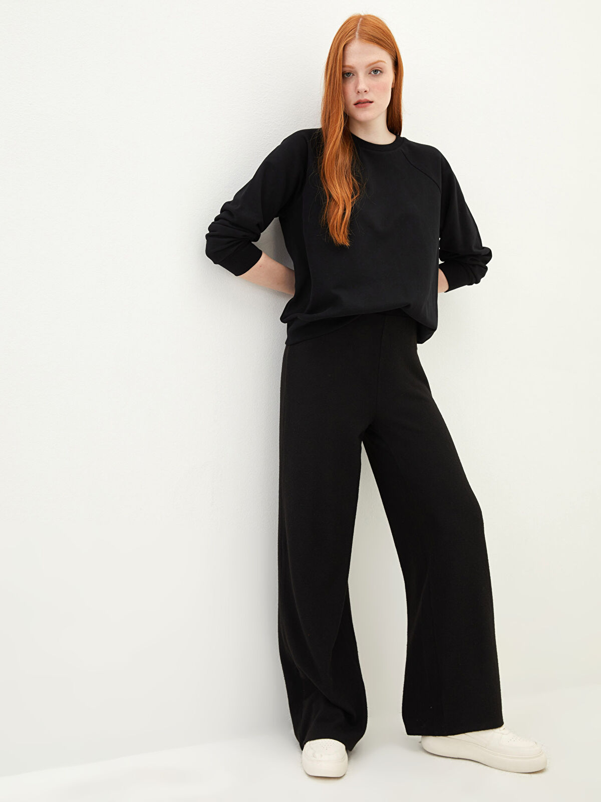 LCW CASUAL Beli Lastikli Slim Fit Düz Kadın Pantolon