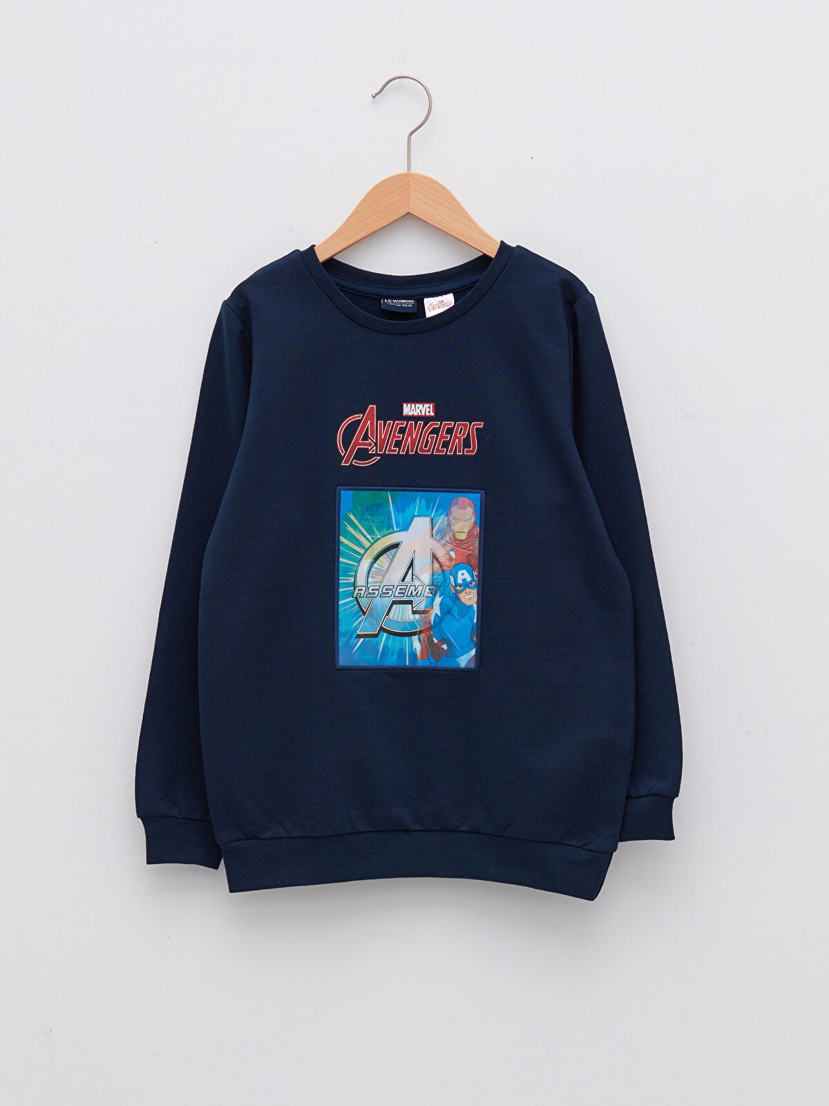 Bisiklet Yaka Avengers Baskılı Uzun Kollu Erkek Çocuk Sweatshirt