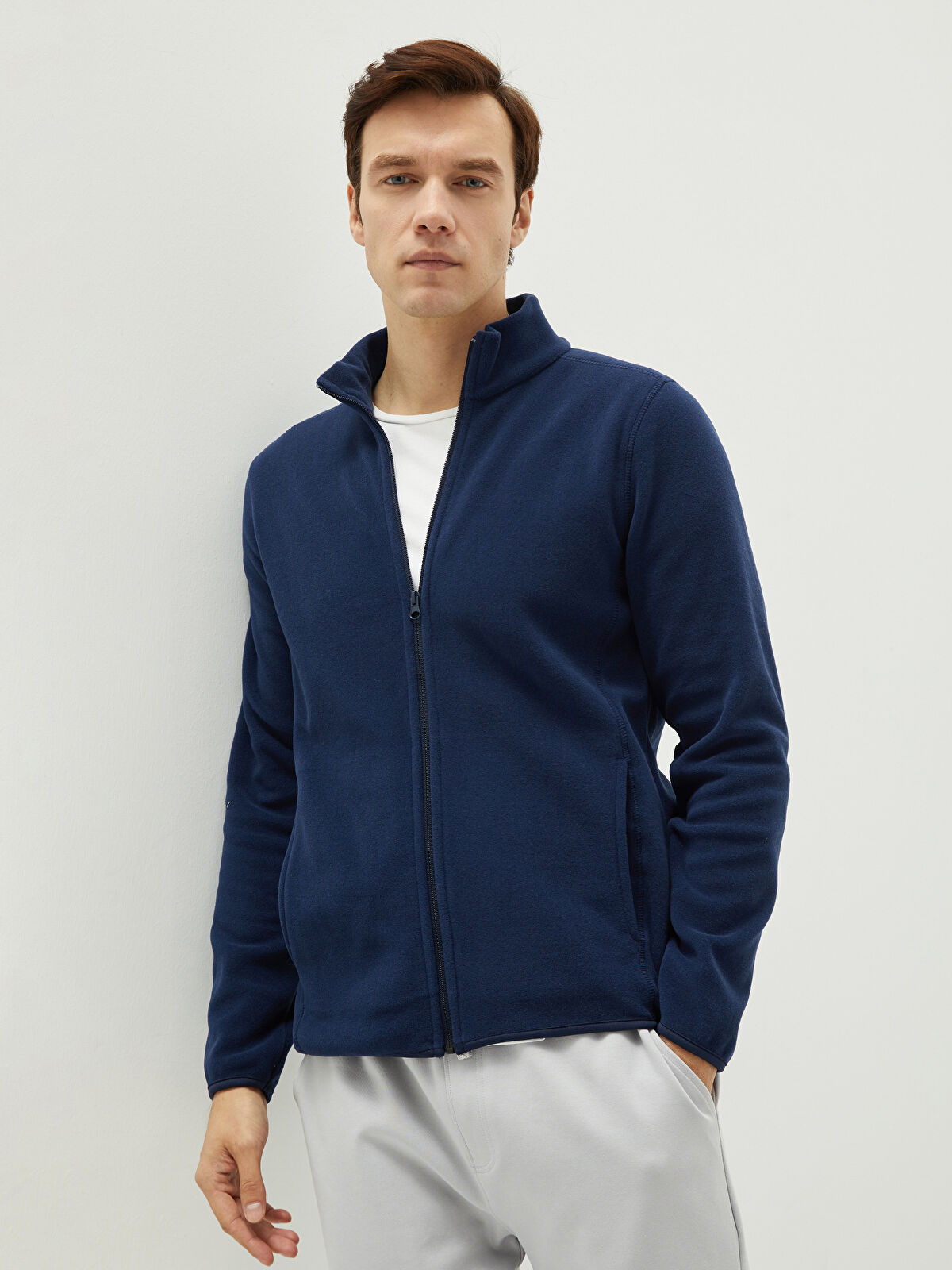 LCW BASIC Standart Kalıp Dik Yaka Polar Erkek Spor Hırka