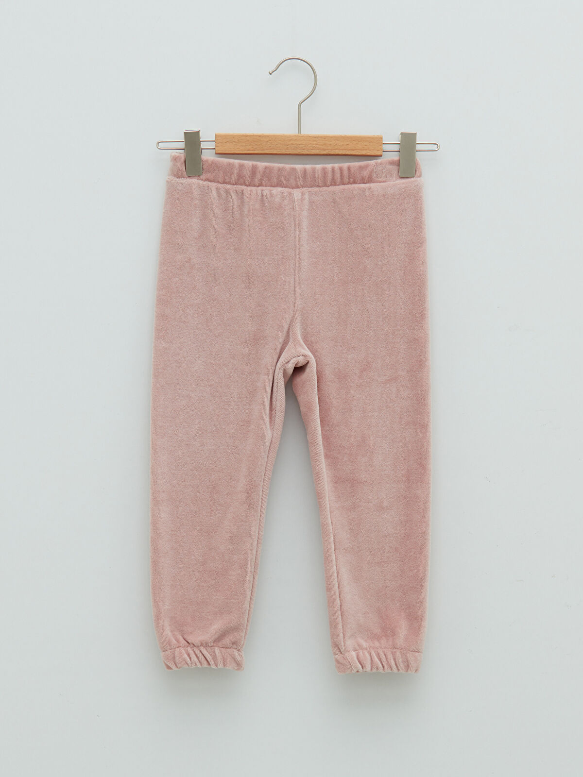 Beli Lastikli Basic Kız Bebek Kadife Eşofman Alt