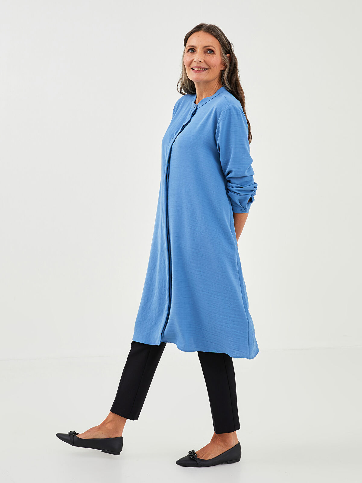 LCW GRACE Hakim Yaka Düz Uzun Kollu Kadın Tunik