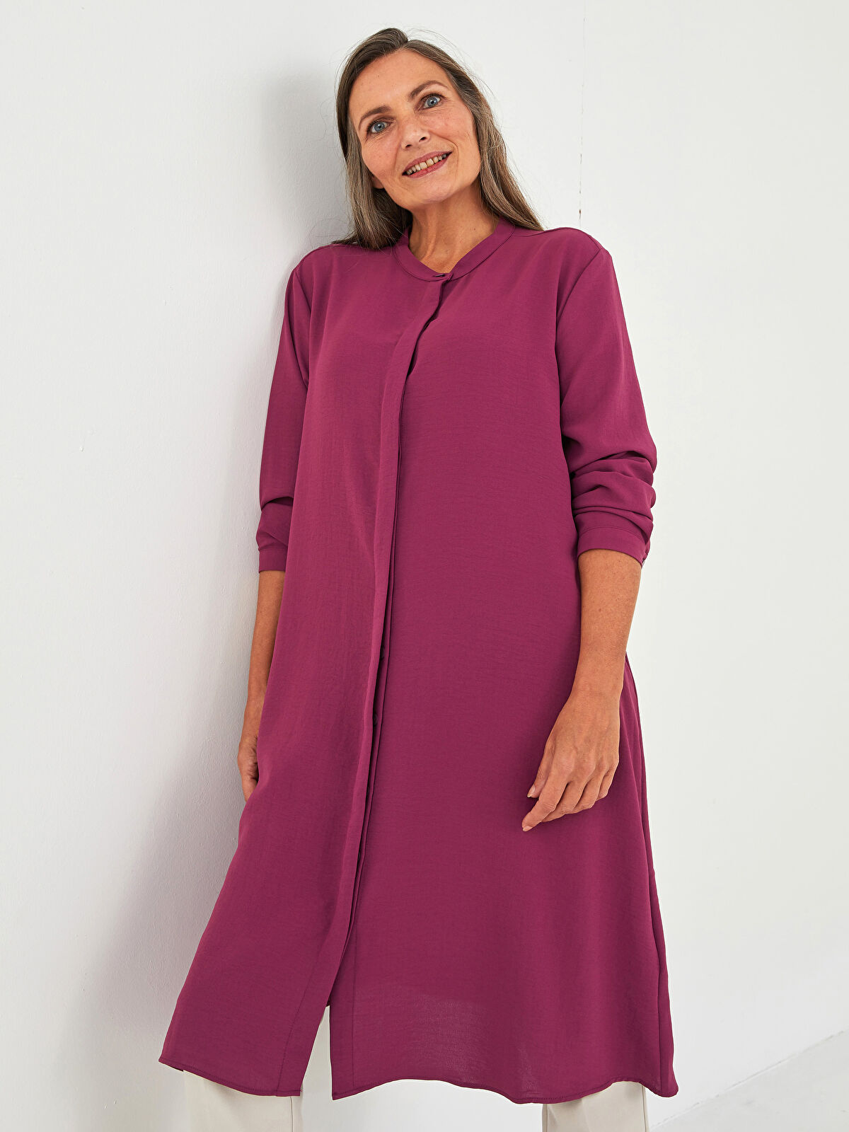 LCW GRACE Hakim Yaka Düz Uzun Kollu Kadın Tunik