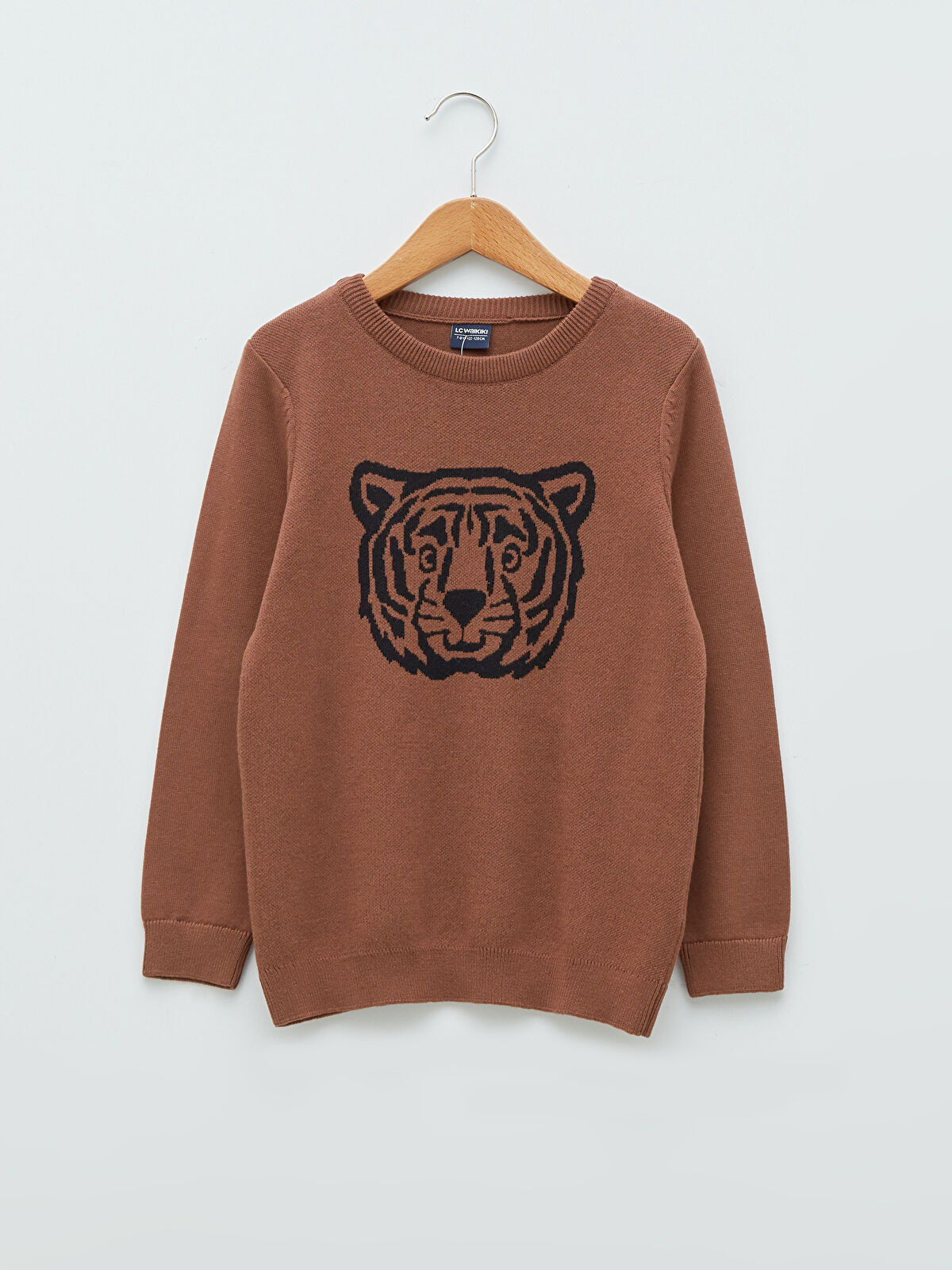 Bisiklet Yaka Desenli Uzun Kollu Erkek Çocuk İnce Triko Kazak