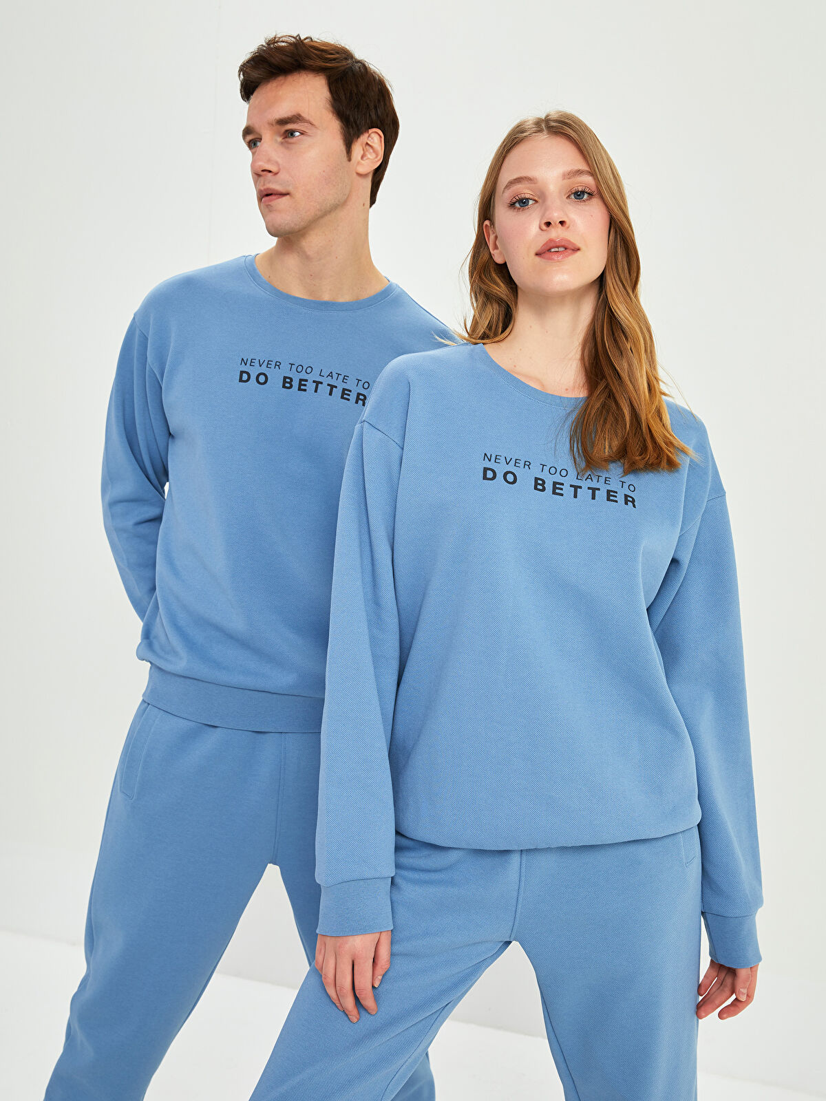 LCW CLASSIC Oversize Bisiklet Yaka Uzun Kollu Baskılı Unisex Sweatshirt