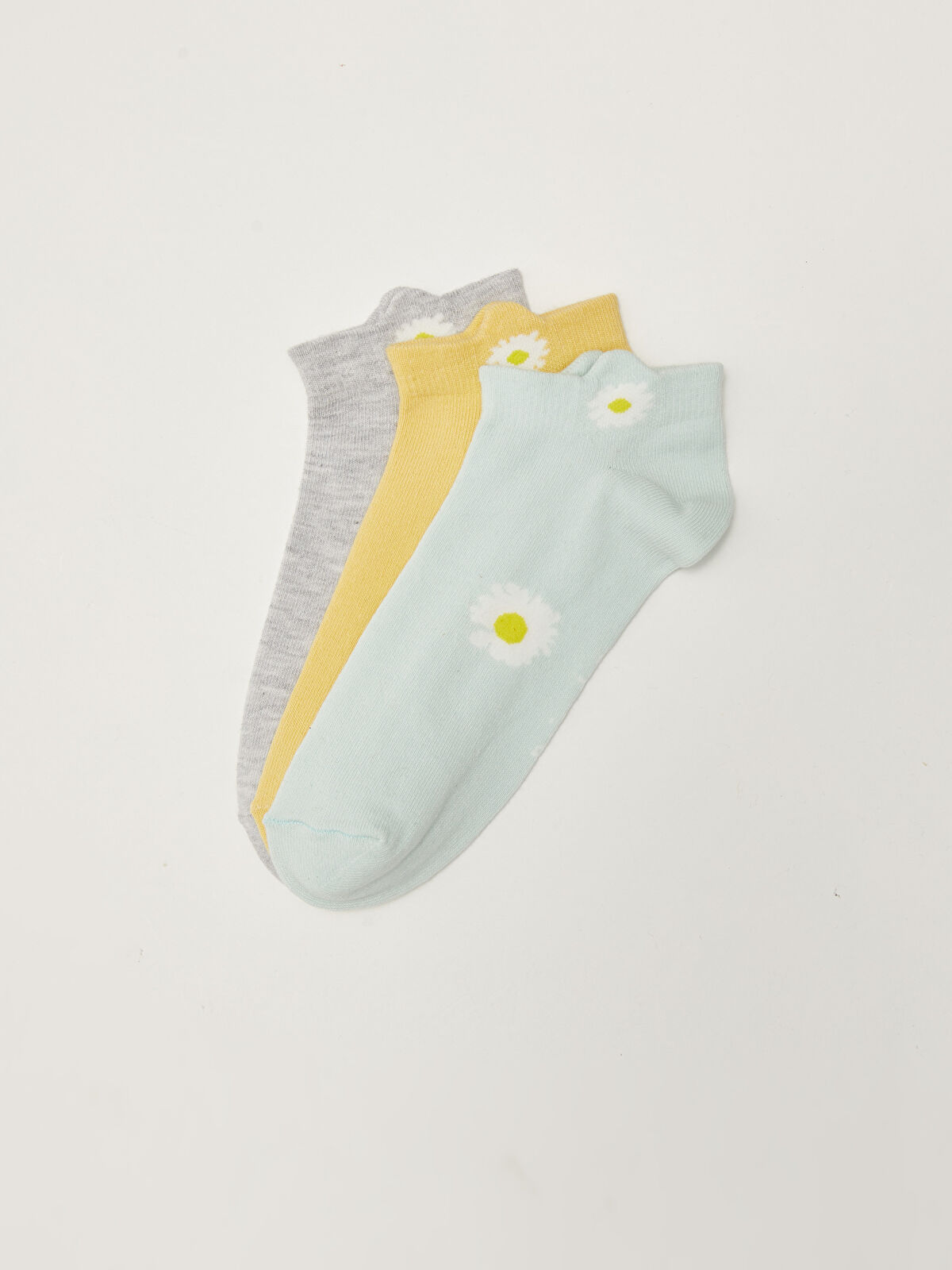 LCW DREAM Çiçek Desenli Kadın Patik Çorap 3'lü Paket