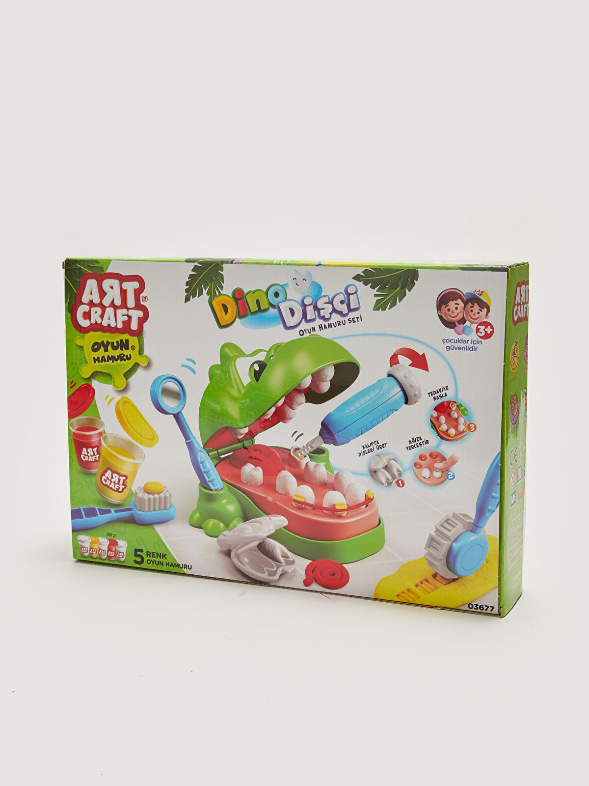 Art Craft Dinazor Dişçi Hamur Seti 5'li Art Craft Dinazor Dişçi Hamur Seti 5'li
