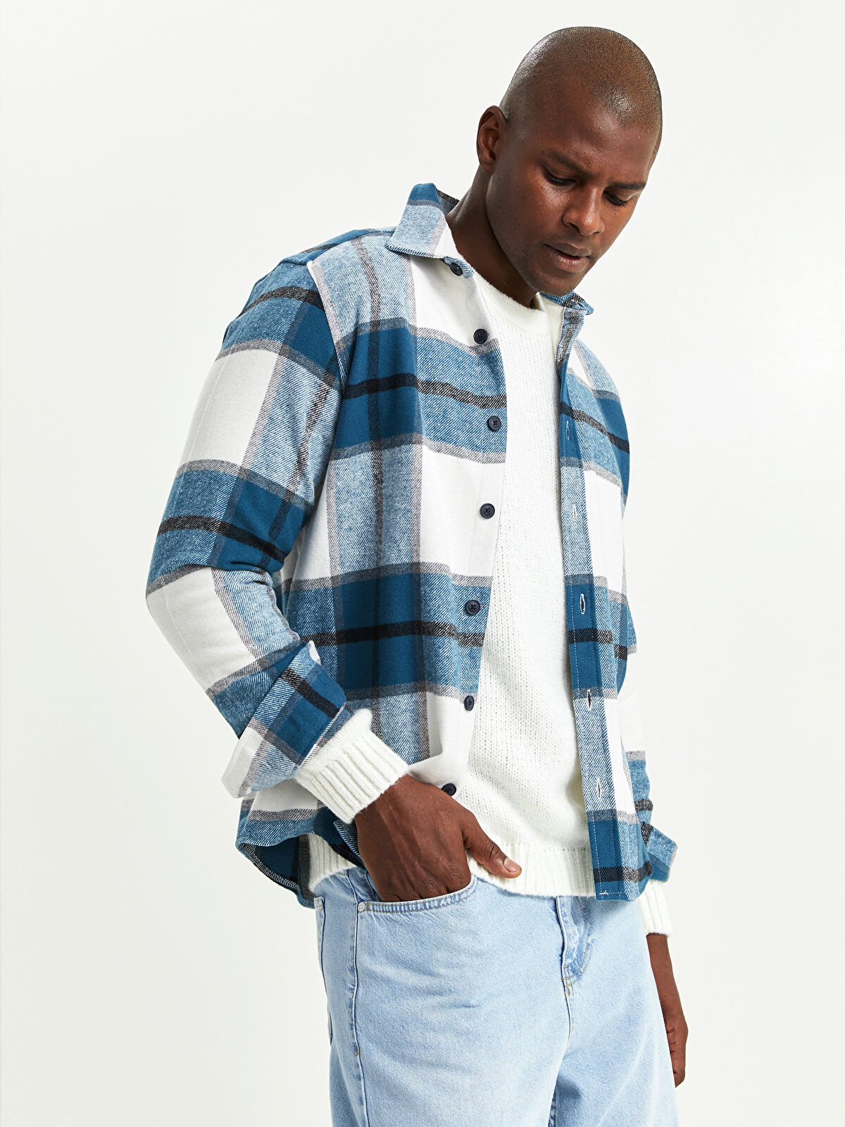 XSIDE Regular Fit Uzun Kollu Ekose Erkek Gömlek Ceket