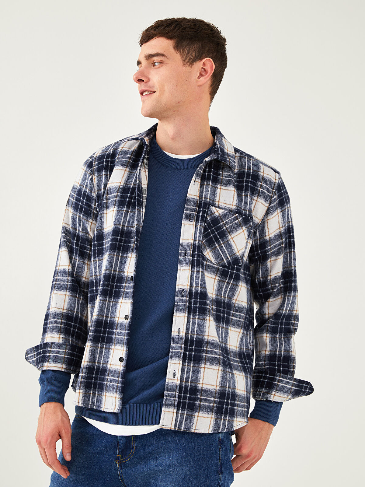 XSIDE Standart Fit Ekose Erkek Gömlek Ceket