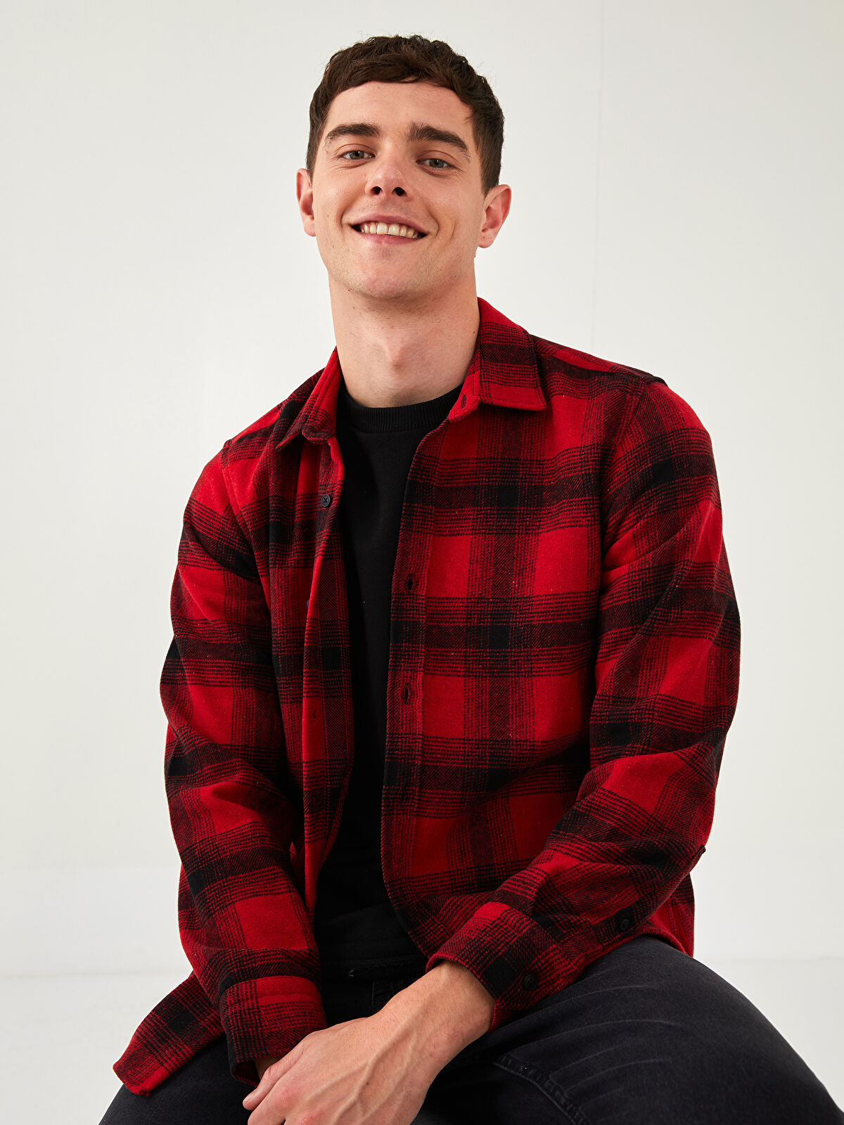 XSIDE Regular Fit Uzun Kollu Ekose Erkek Gömlek Ceket