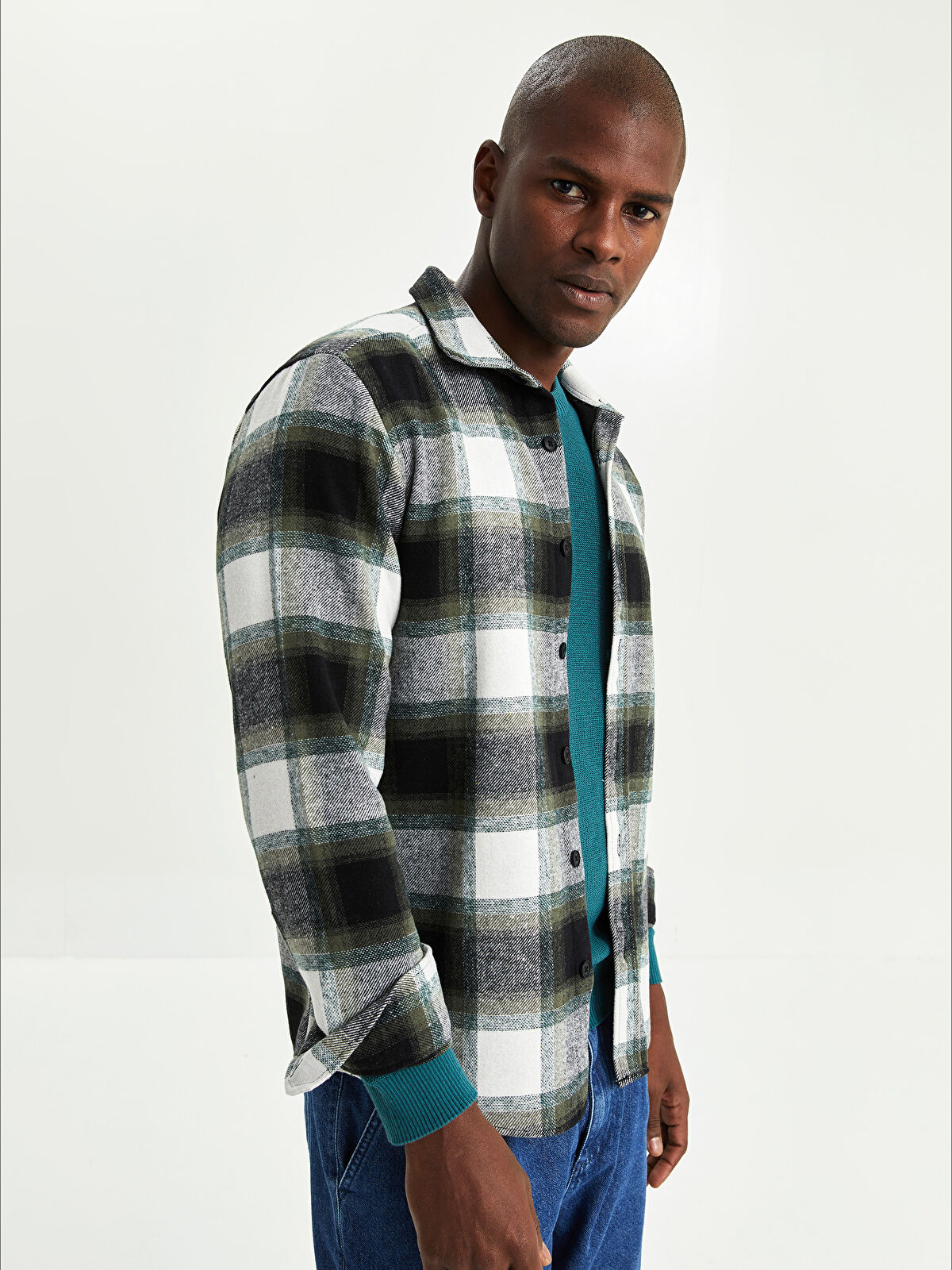 XSIDE Regular Fit Uzun Kollu Ekose Erkek Gömlek Ceket