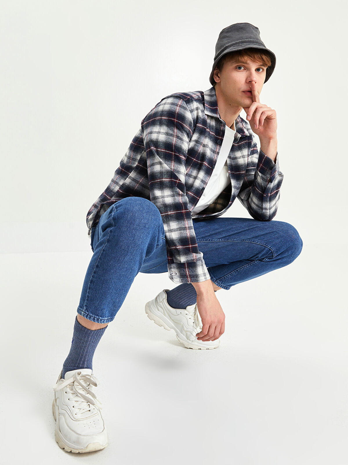 LCW CASUAL Regular Fit Uzun Kollu Ekose Erkek Gömlek Ceket