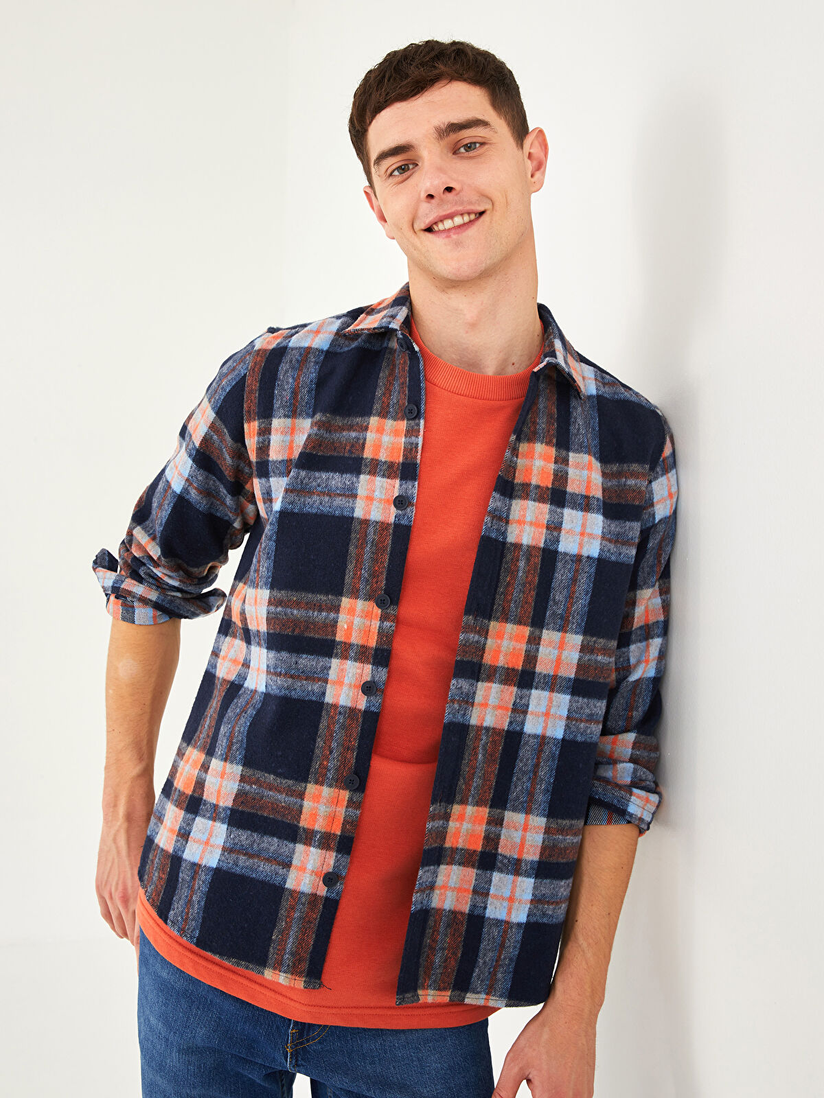 XSIDE Regular Fit Uzun Kollu Ekose Erkek Gömlek Ceket