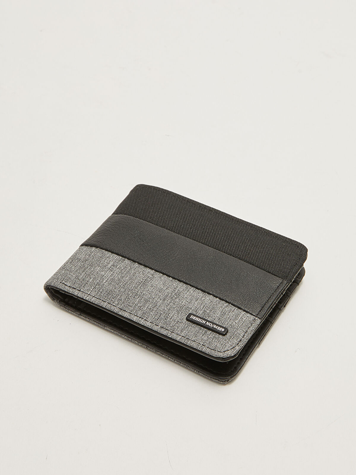 Deri Görünümlü Renk Bloklu Erkek Cüzdan