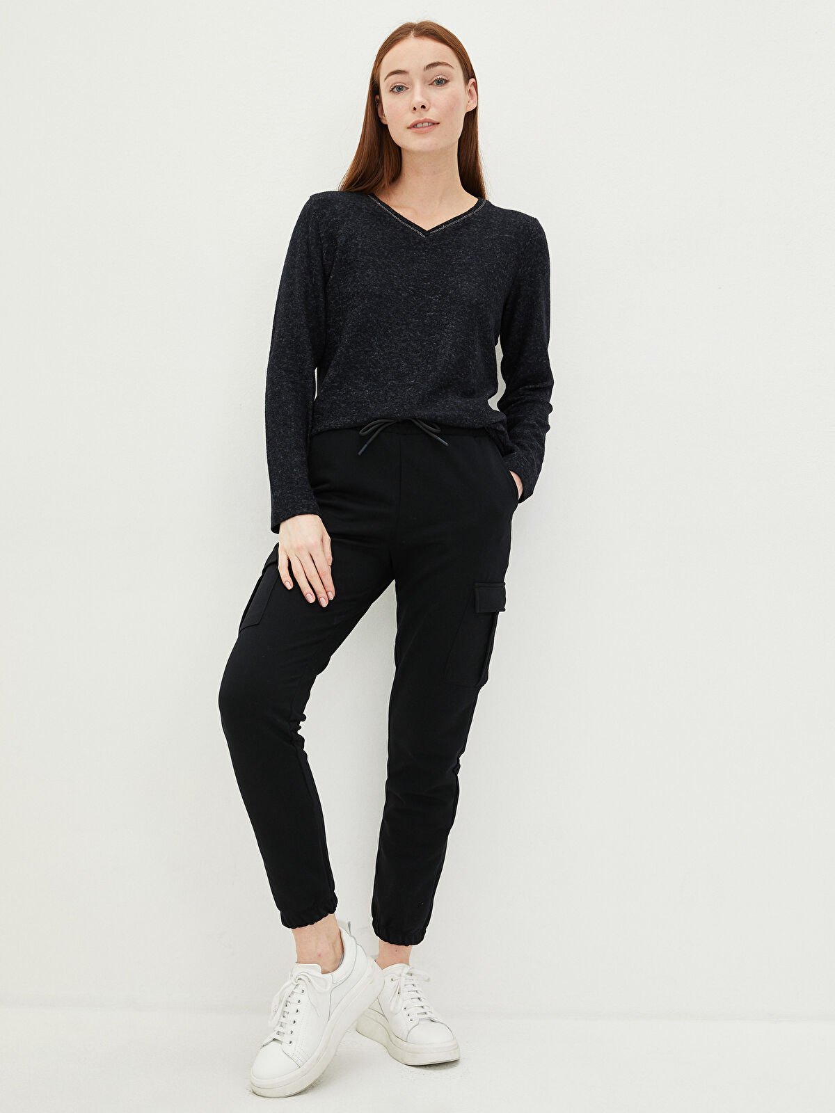 LCW CLASSIC Beli Lastikli Bağlama Detaylı Kadın Jogger Eşofman Altı