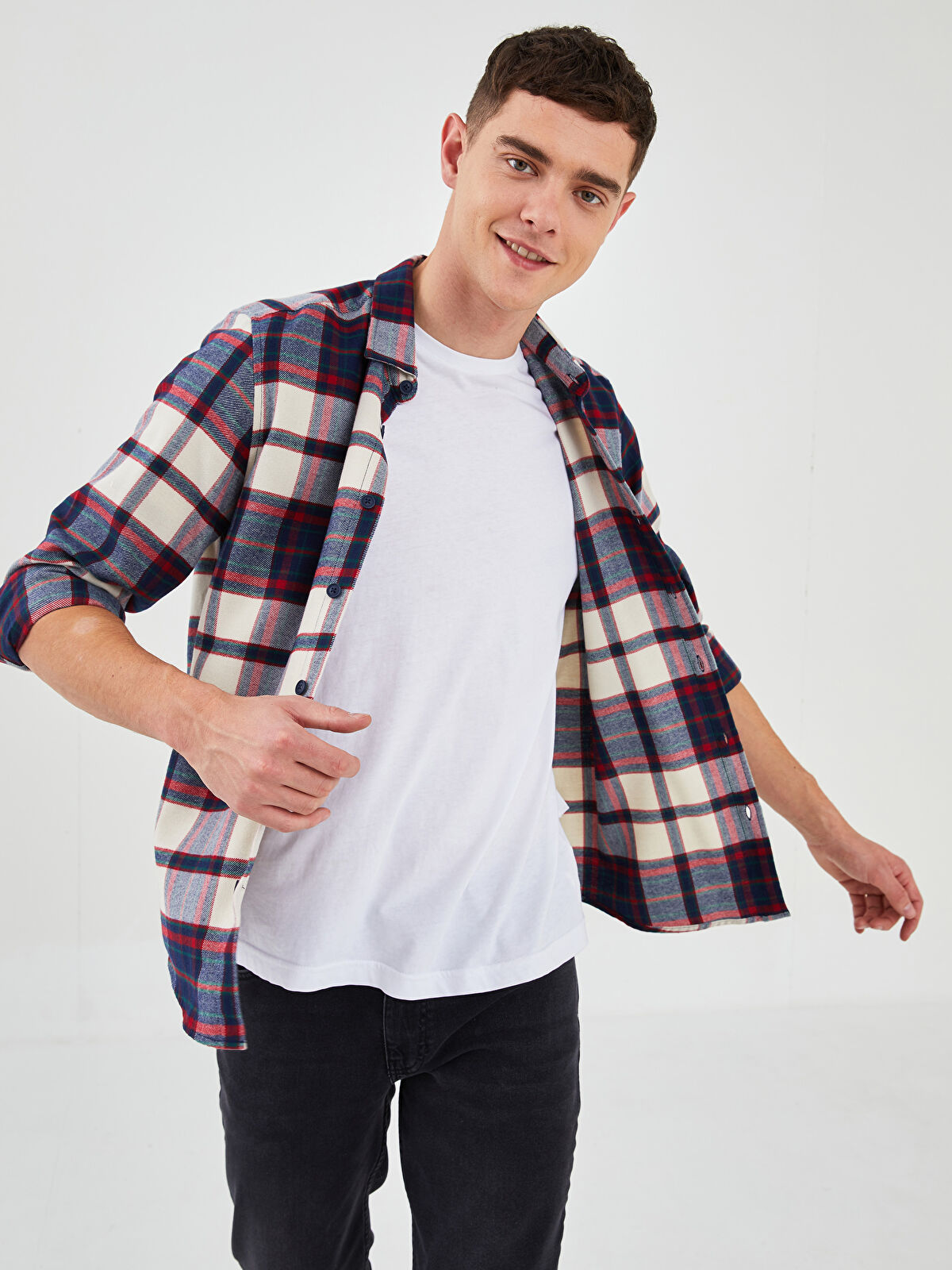 XSIDE Standart Fit Uzun Kollu Ekose Erkek Gömlek