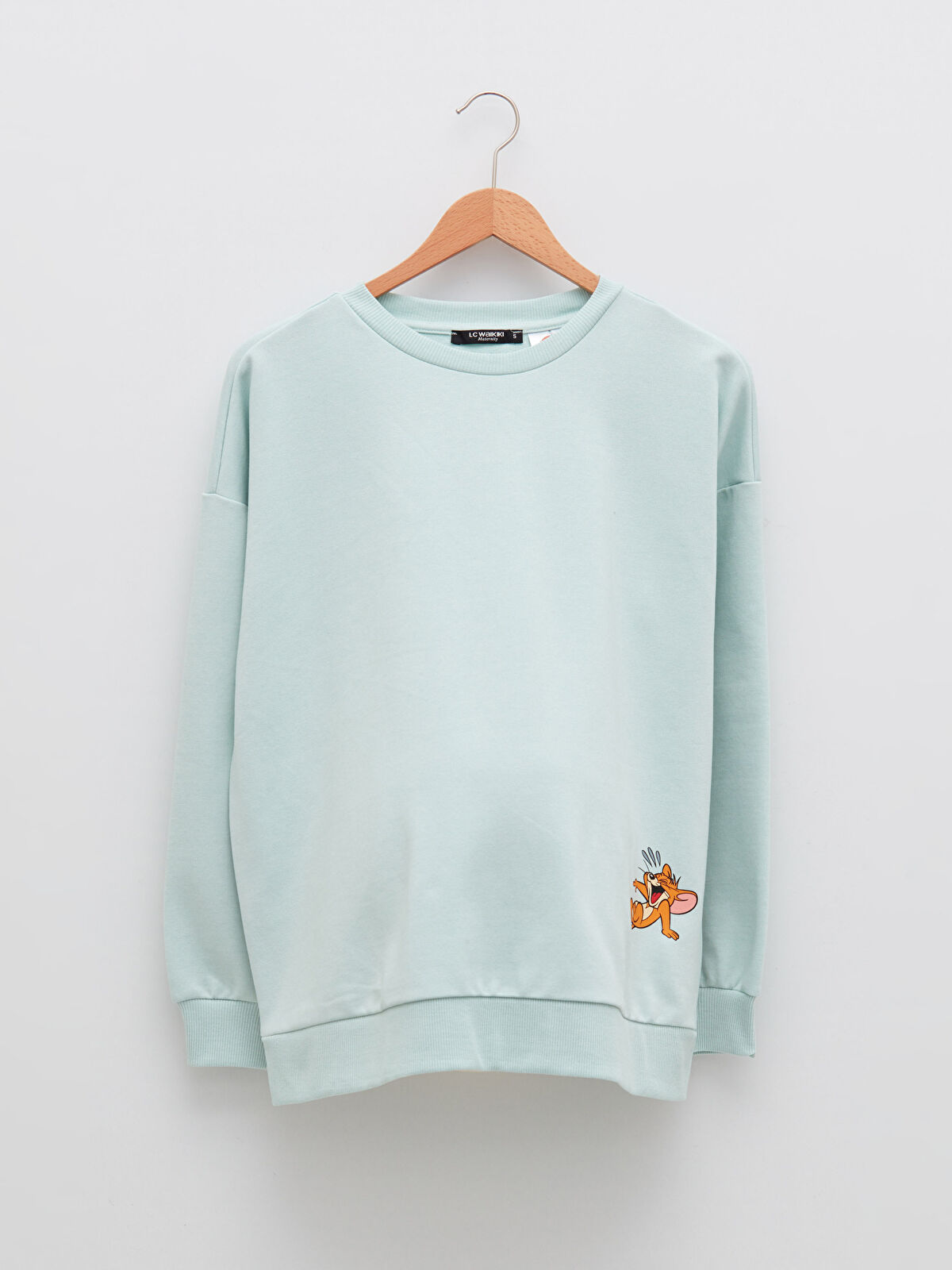 Bisiklet Yaka Tom&Jerry Baskılı Uzun Kollu Hamile Sweatshirt