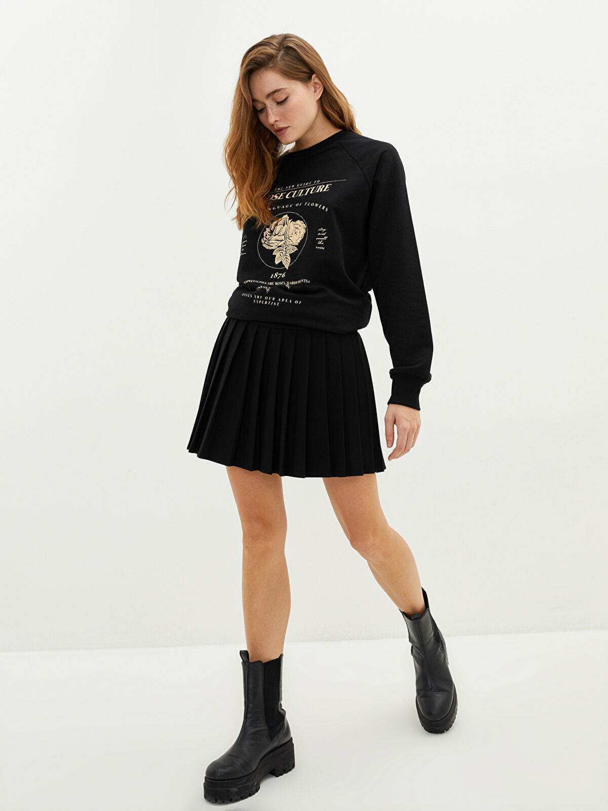 LCW CASUAL Beli Lastikli Poplin Kadın Pileli Etek