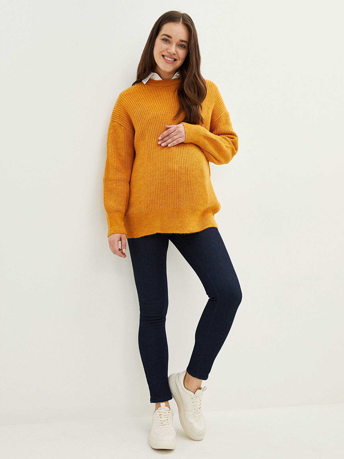 Karın Panelli Skinny Fit Düz Cep Detaylı Rodeo Hamile Jean Pantolon