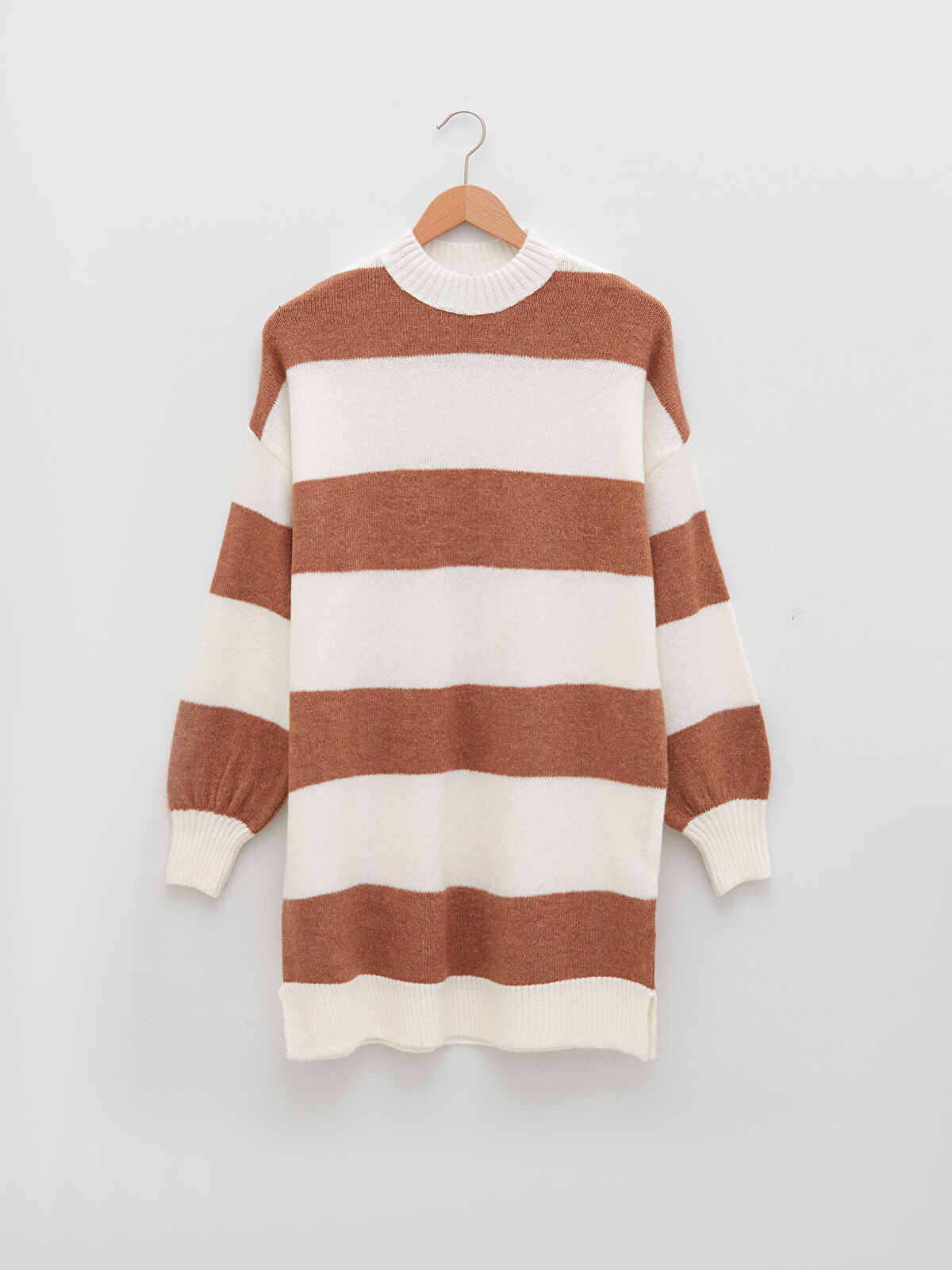 MODEST Yarım Balıkçı Yaka Renk Bloklu Uzun Kollu Kadın Triko Tunik