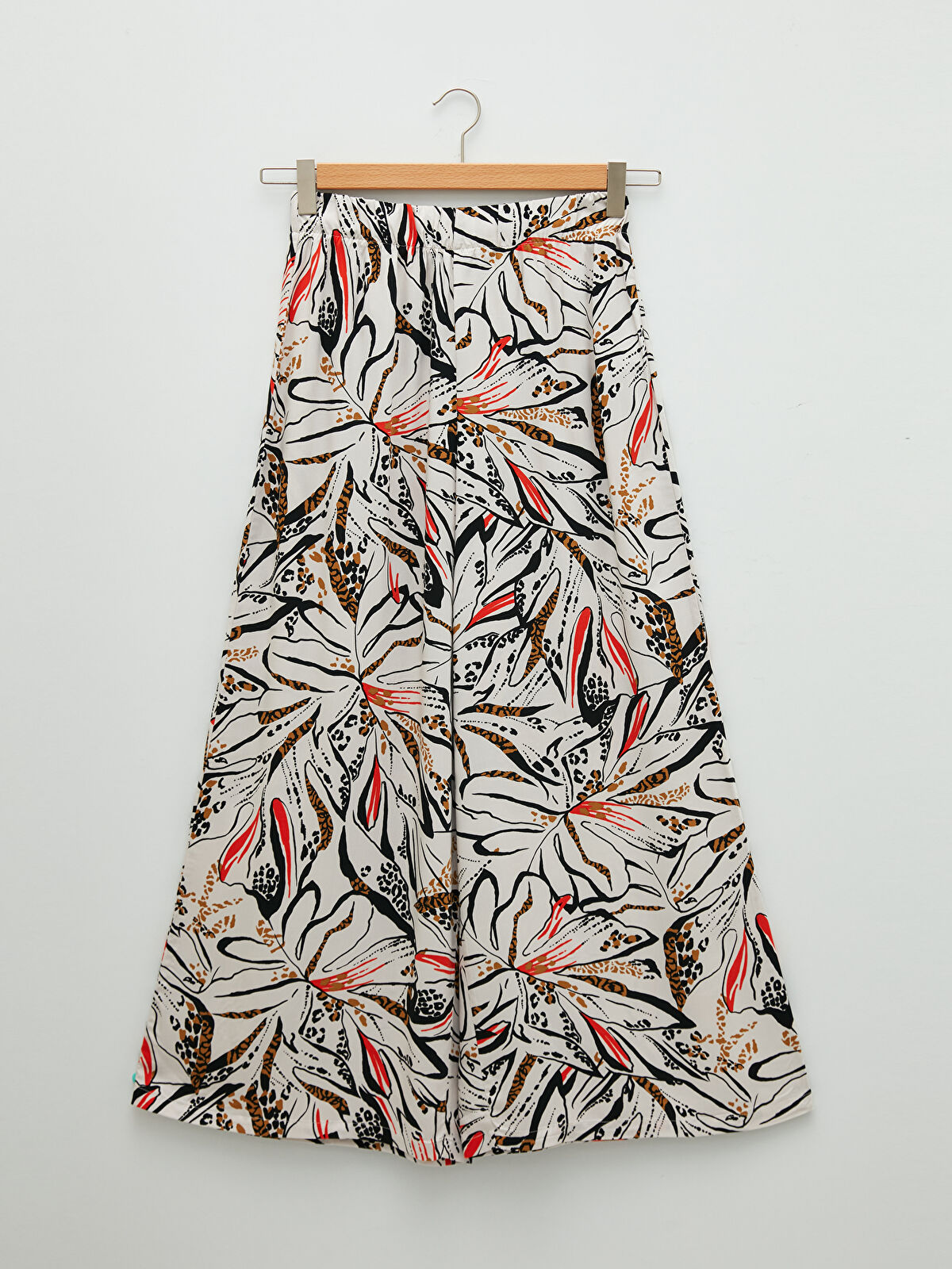 MODEST Beli Lastikli Rahat Kalıp Çiçekli Belmando Kumaş Kadın Pantolon