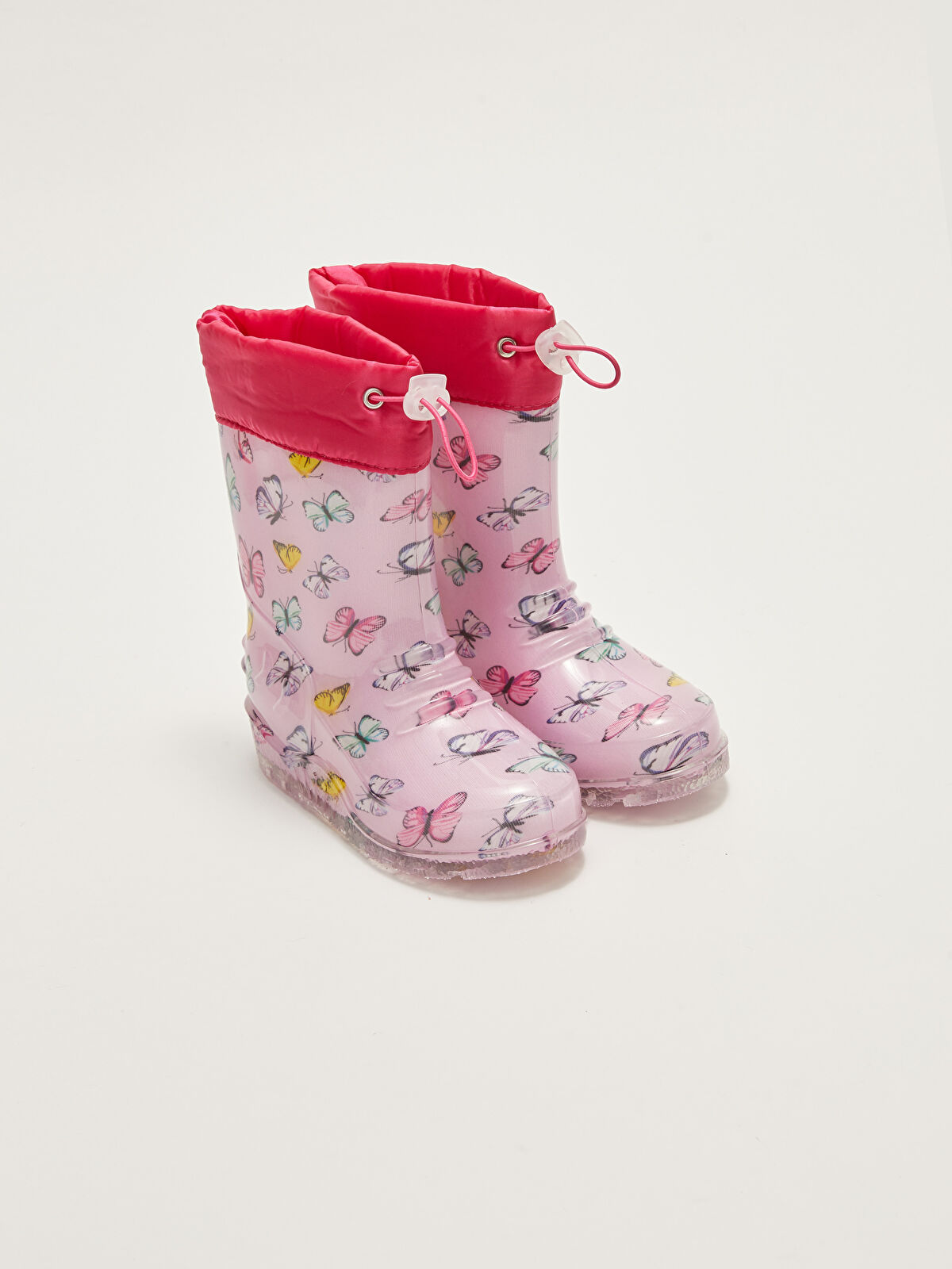 Baskılı Elastik Bağcıklı Kız Bebek Yağmur Botu