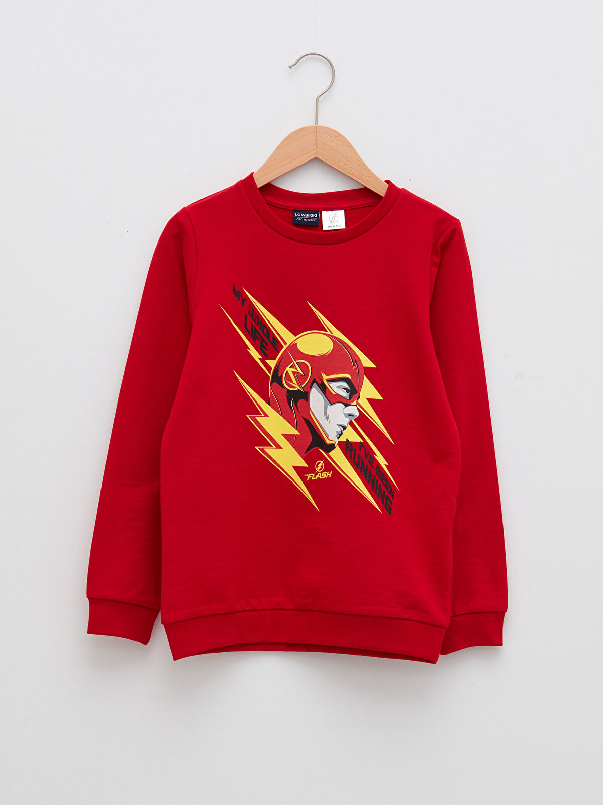 Bisiklet Yaka The Flash Baskılı Uzun Kollu Erkek Çocuk Sweatshirt Bisiklet Yaka The Flash Baskılı Uzun Kollu Erkek Çocuk Sweatshirt