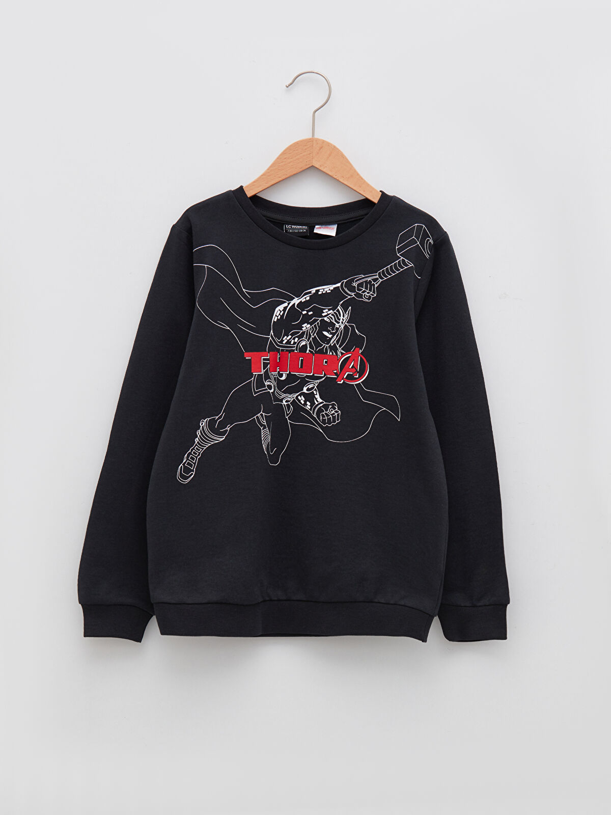 Bisiklet Yaka Thor Baskılı Uzun Kollu Erkek Çocuk Sweatshirt