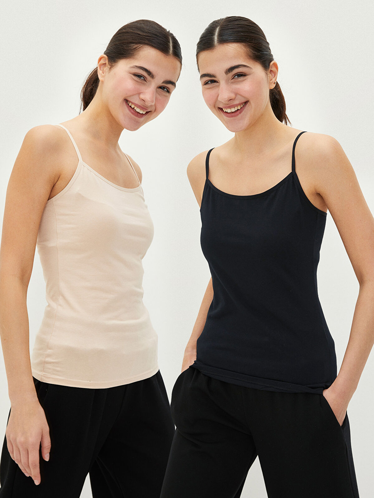 LCW DREAM Kare Yaka Askılı Düz Kadın Atlet 2'li Paket