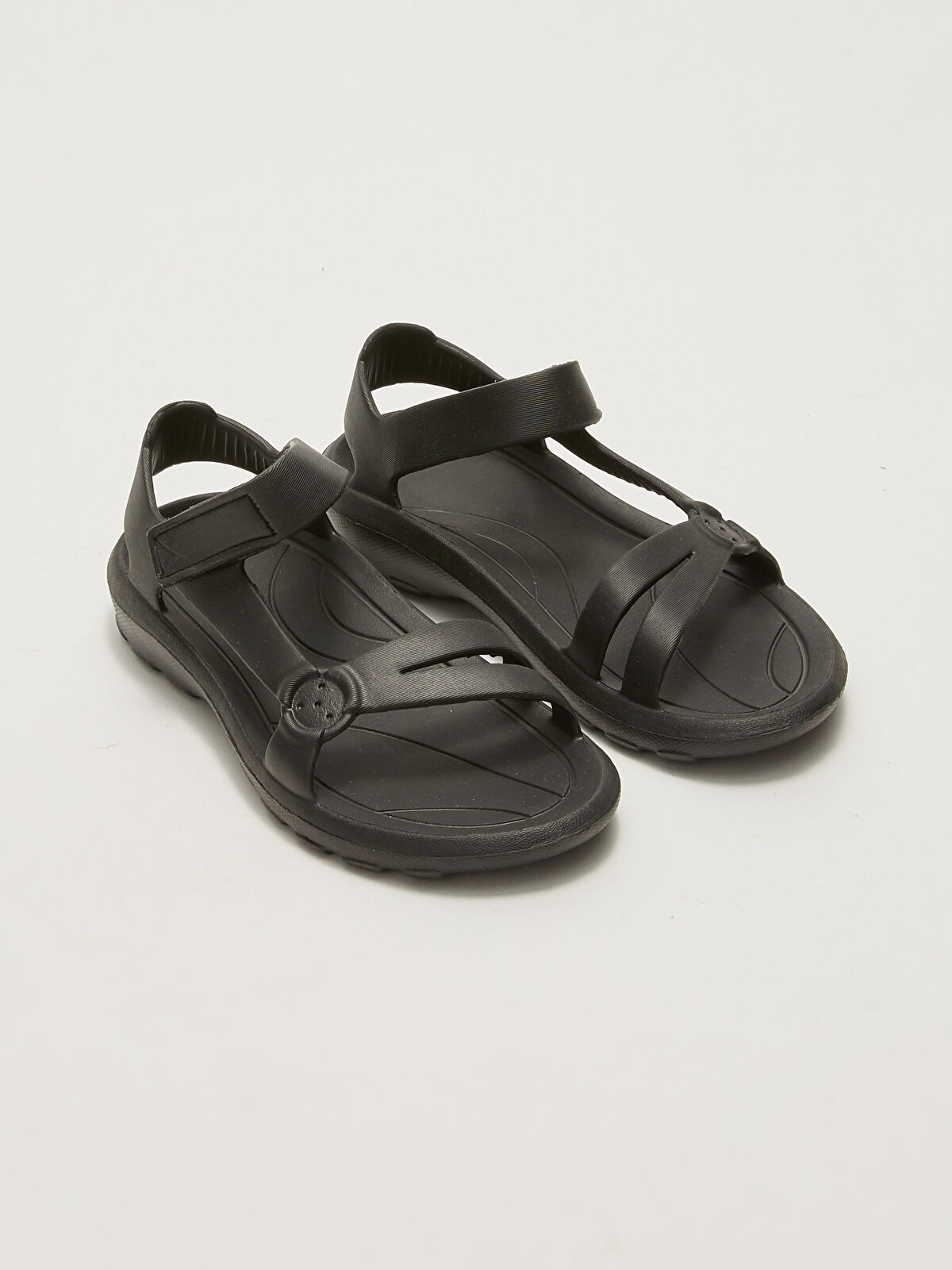 Çift Bantlı Cırt Cırtlı Kadın Sandalet