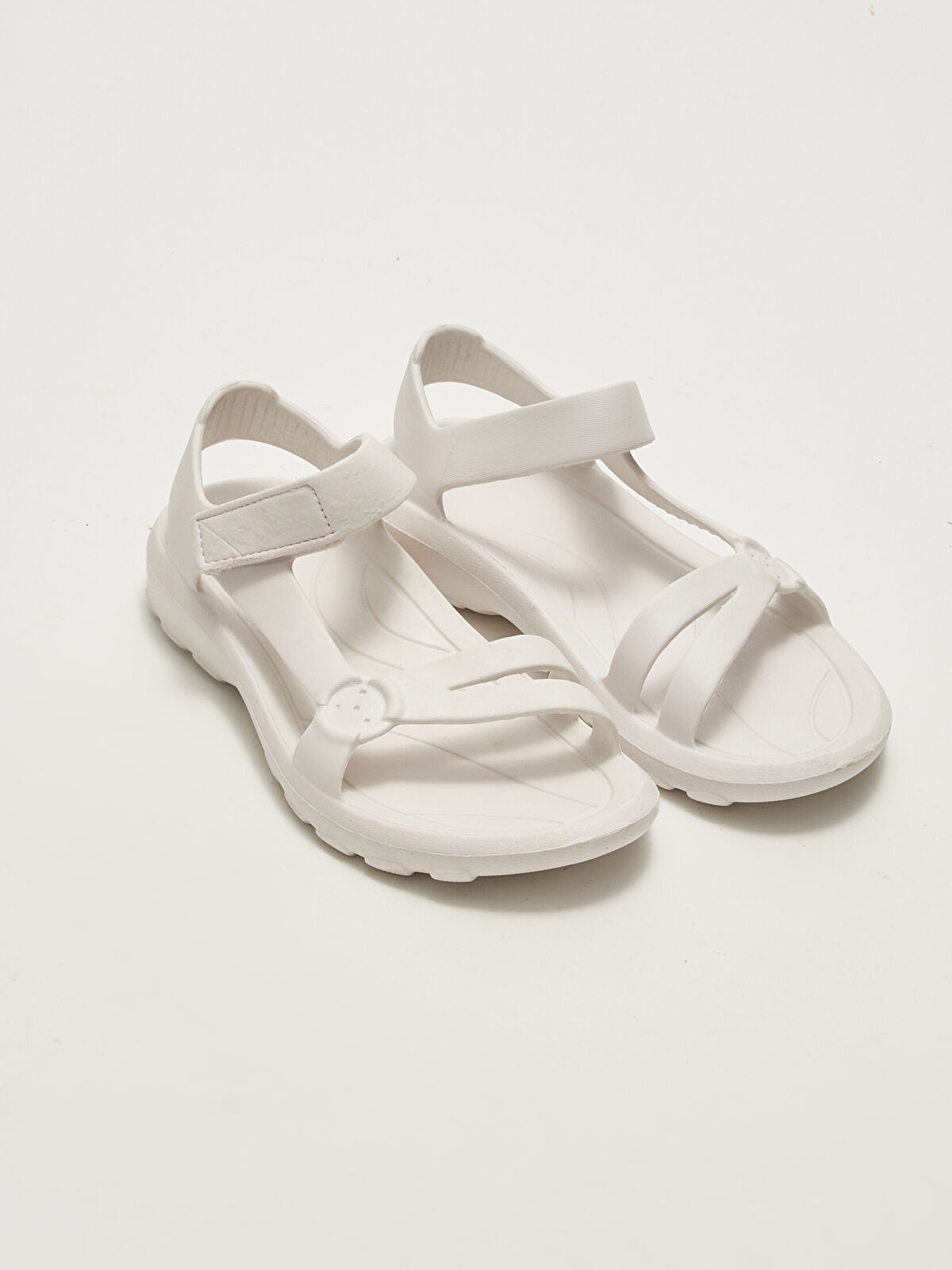 Çift Bantlı Cırt Cırtlı Kadın Sandalet