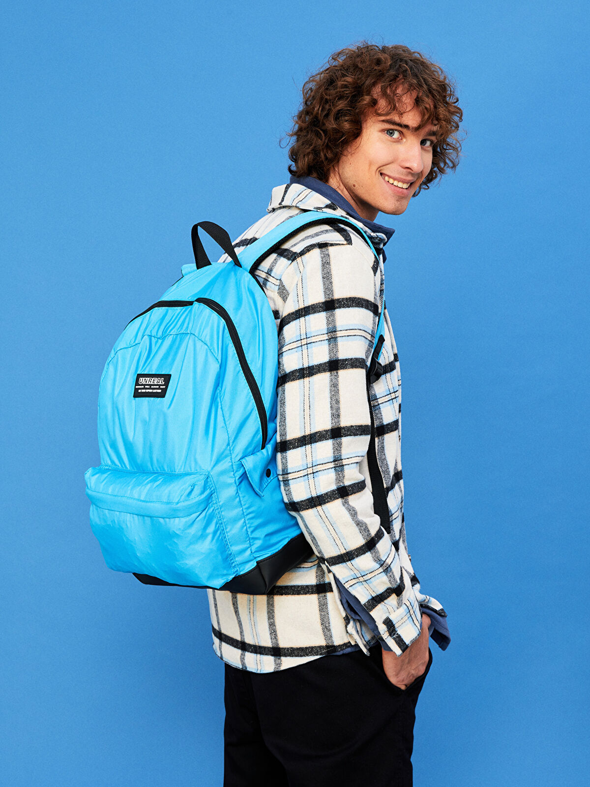 Etiket Baskılı Erkek Sırt Çantası