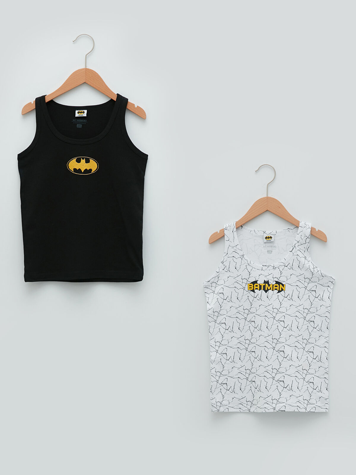 Bisiklet Yaka Batman Baskılı Erkek Çocuk Atlet 2'li