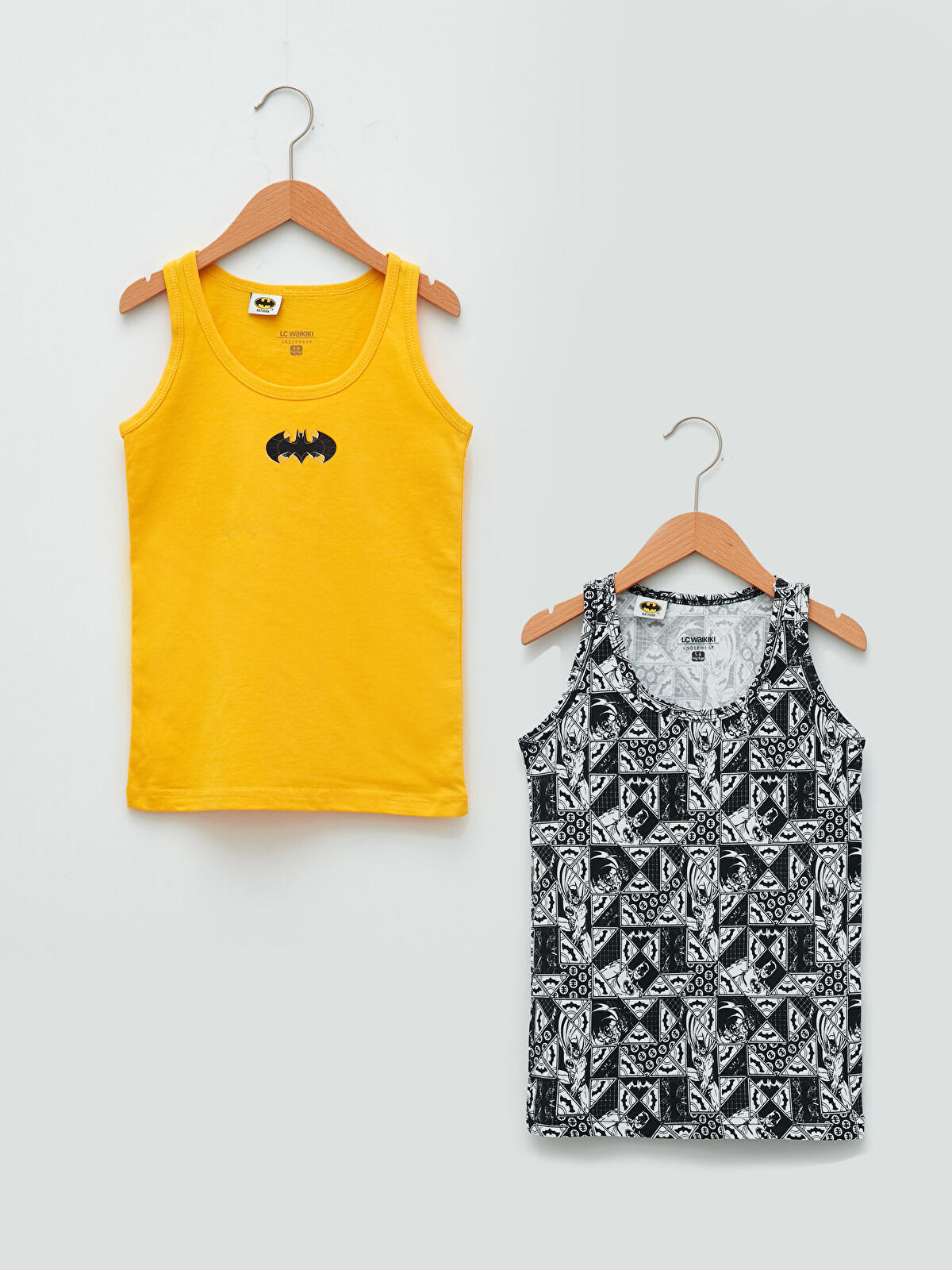 Bisiklet Yaka Batman Baskılı Erkek Çocuk Atlet 2'li