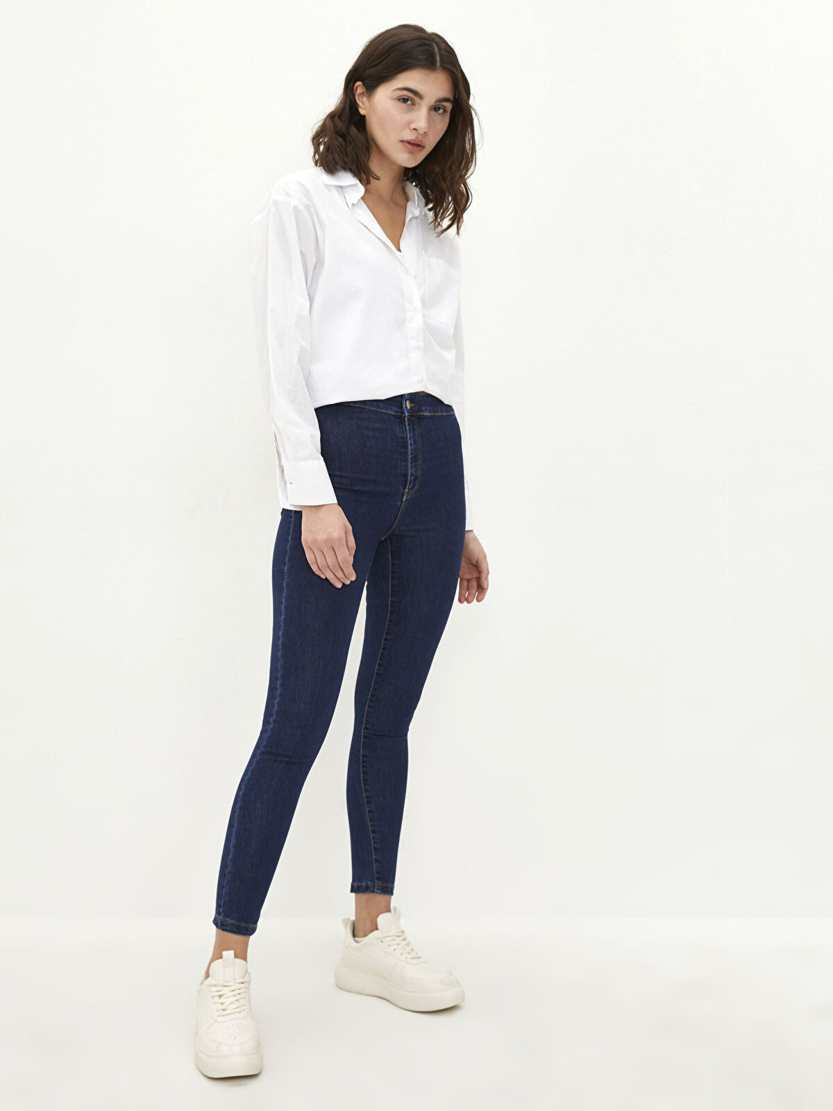 Yüksek Bel Süper Skinny Cep Detaylı Rodeo Kadın Jean Pantolon