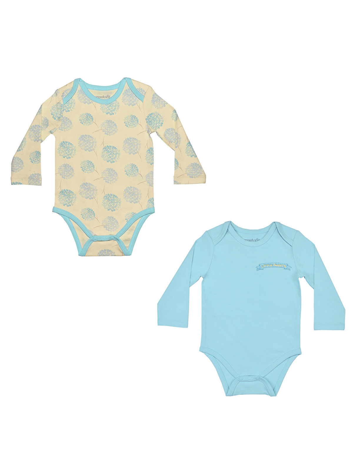 Organickid Organik Pamuklu Baskılı Çıtçıtlı Body 2'li