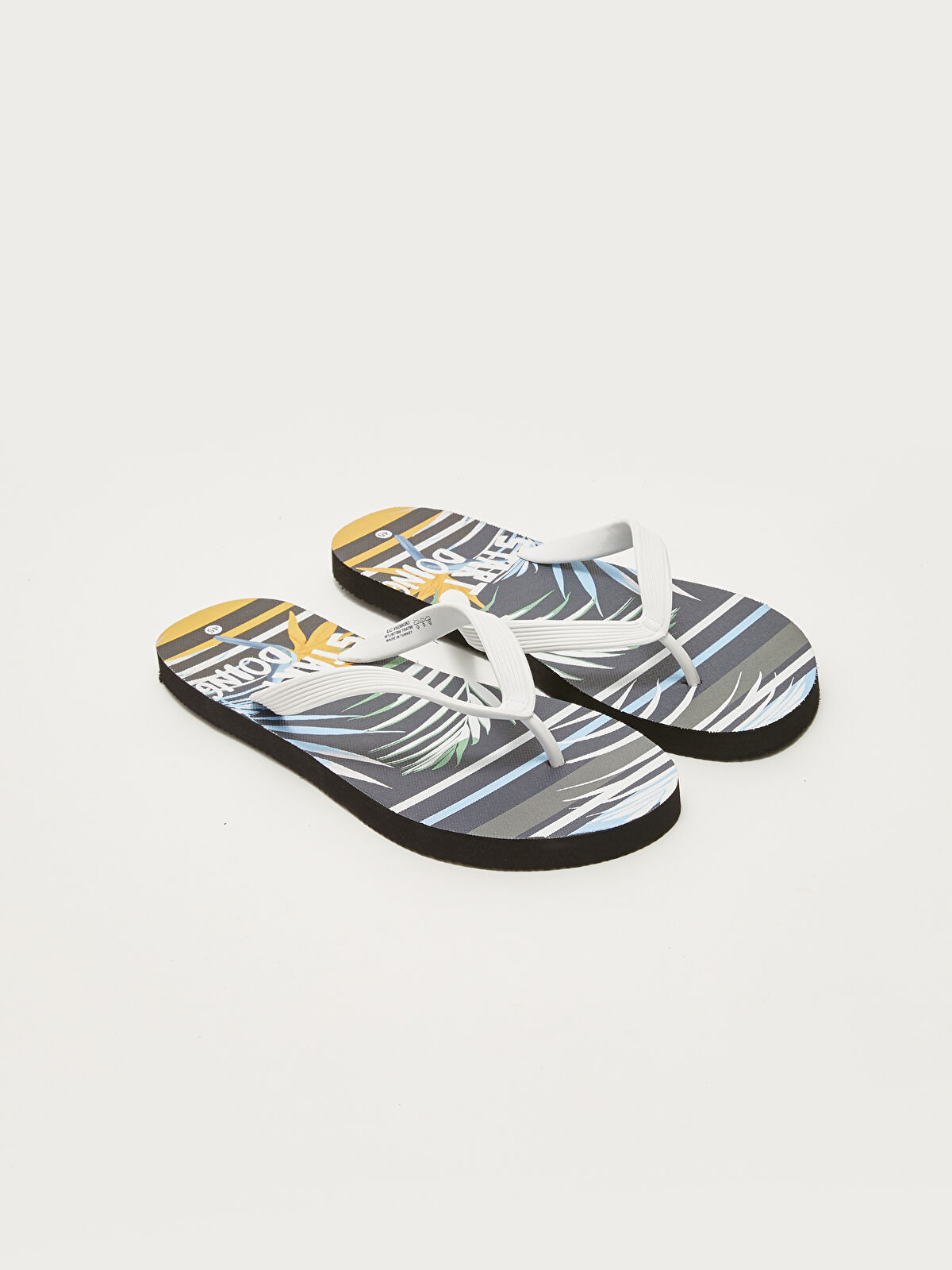 Baskılı Parmak Arası Erkek Plaj Terliği