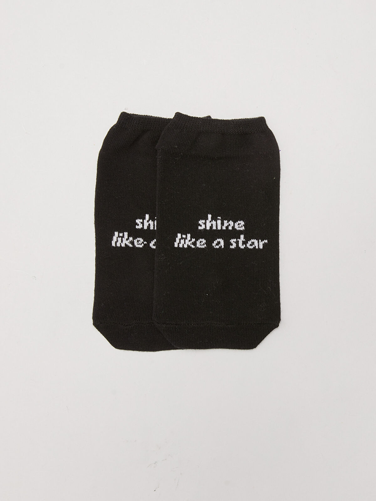 Slogan Baskılı Kadın Patik Çorap